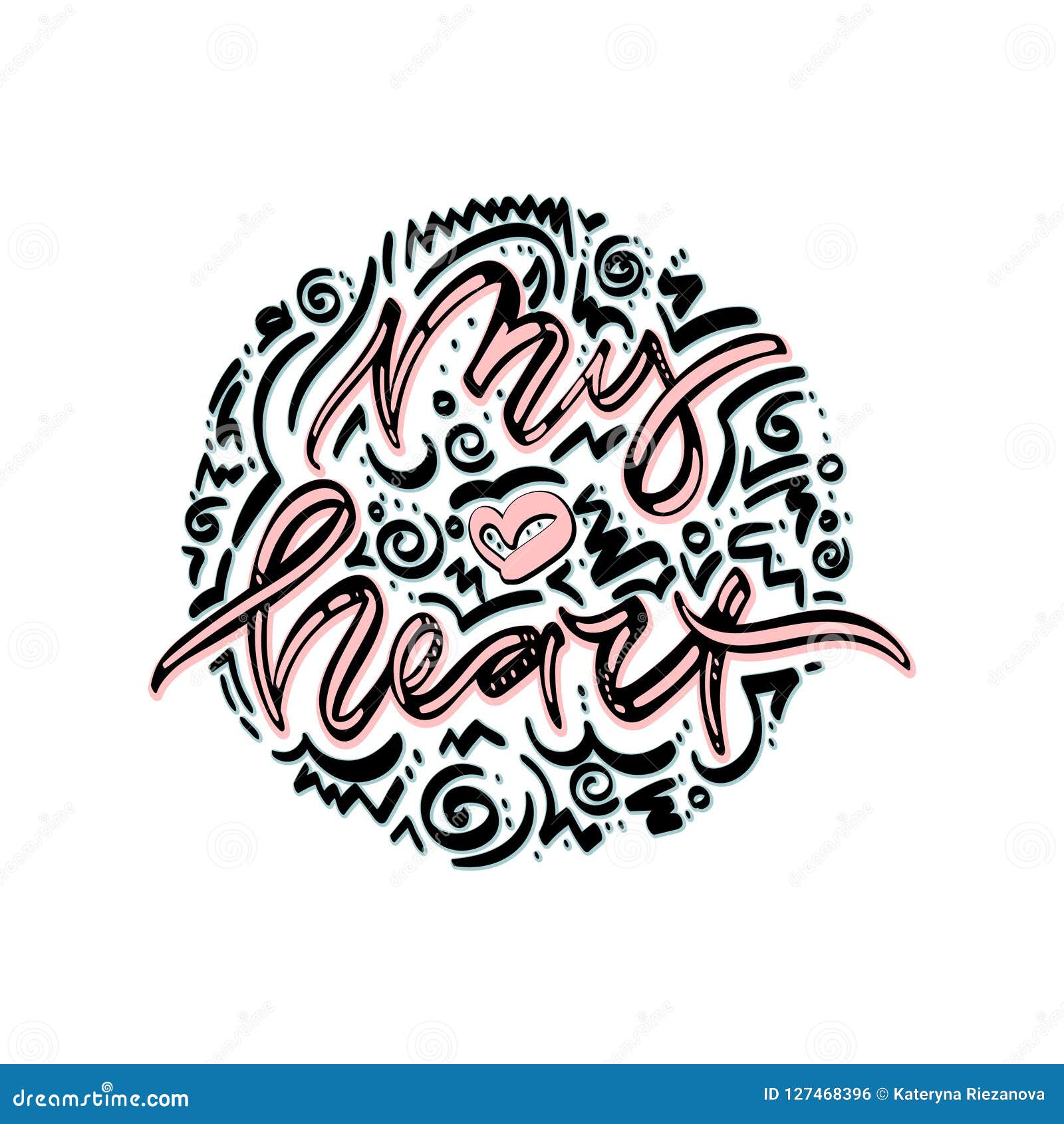 My heart. Vector poster. stock vector. Illustration of love - 127468396