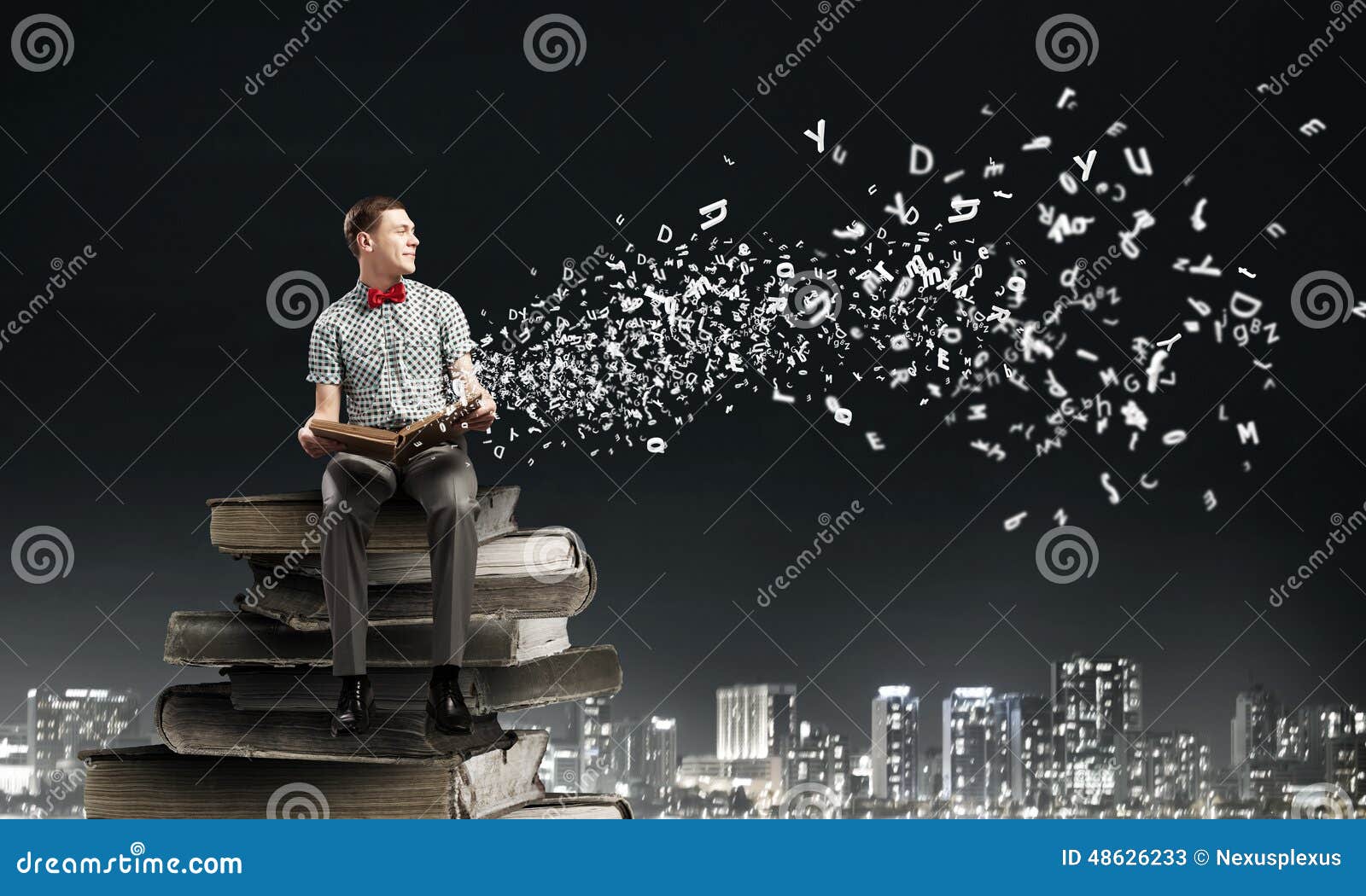 My hobby is reading stock image. Image of young, think - 48626233