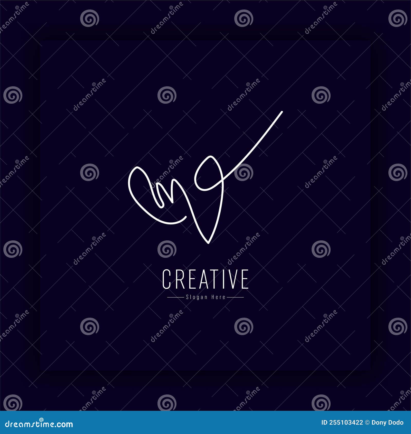 My Initial Handwritten Vector For Identity Handwritten Logo Stock ...