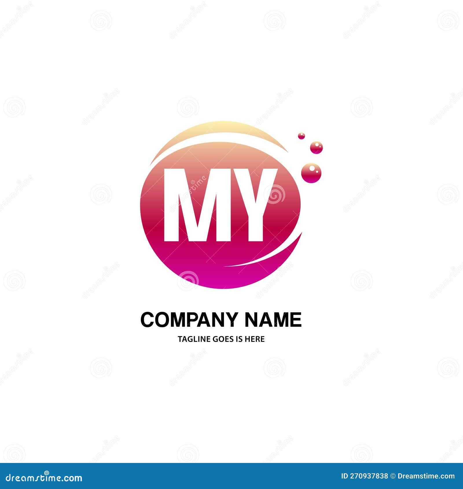 MY Initial Logo with Colorful Circle Template Vector Stock Illustration ...