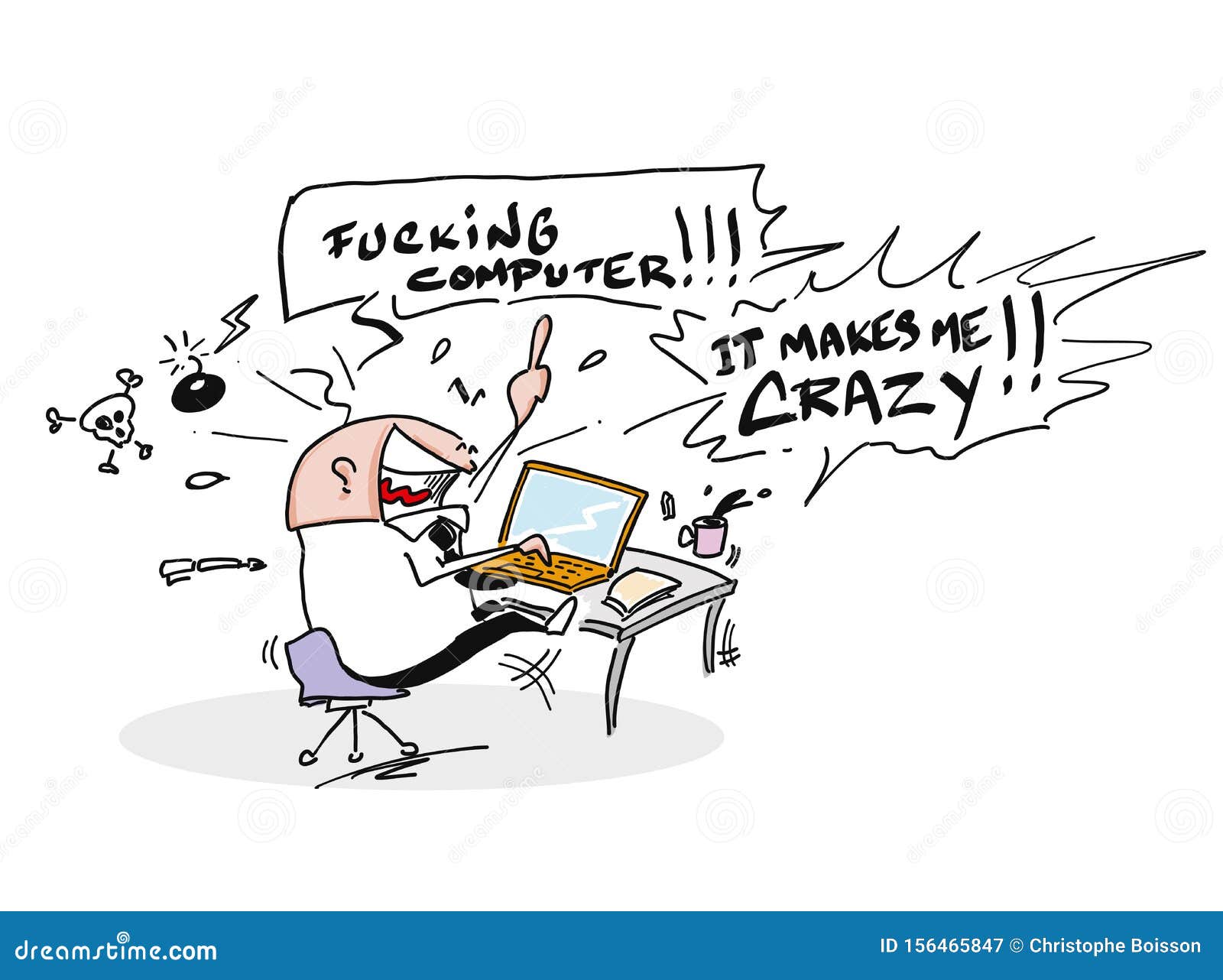 My laptop makes me crazy stock vector. Illustration of limits - 156465847