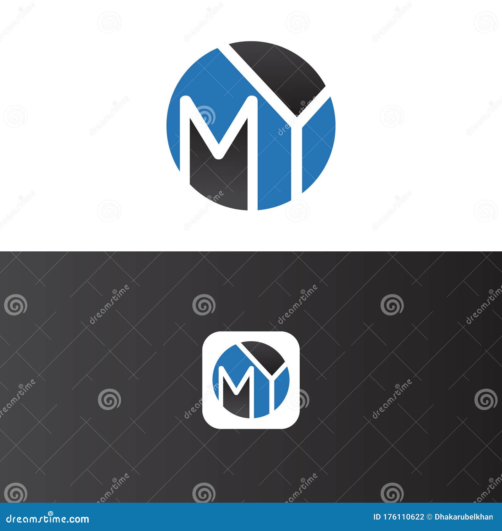 MY Letter Logo Design Template Vector Stock Vector - Illustration of ...