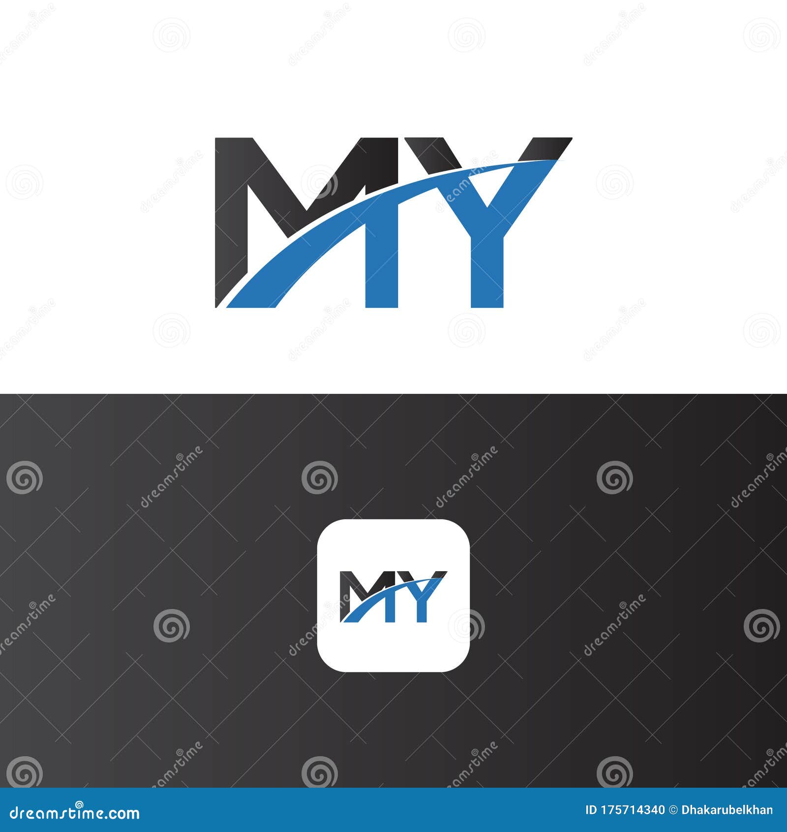 MY Logo Letter Design Template Element Stock Vector - Illustration of ...