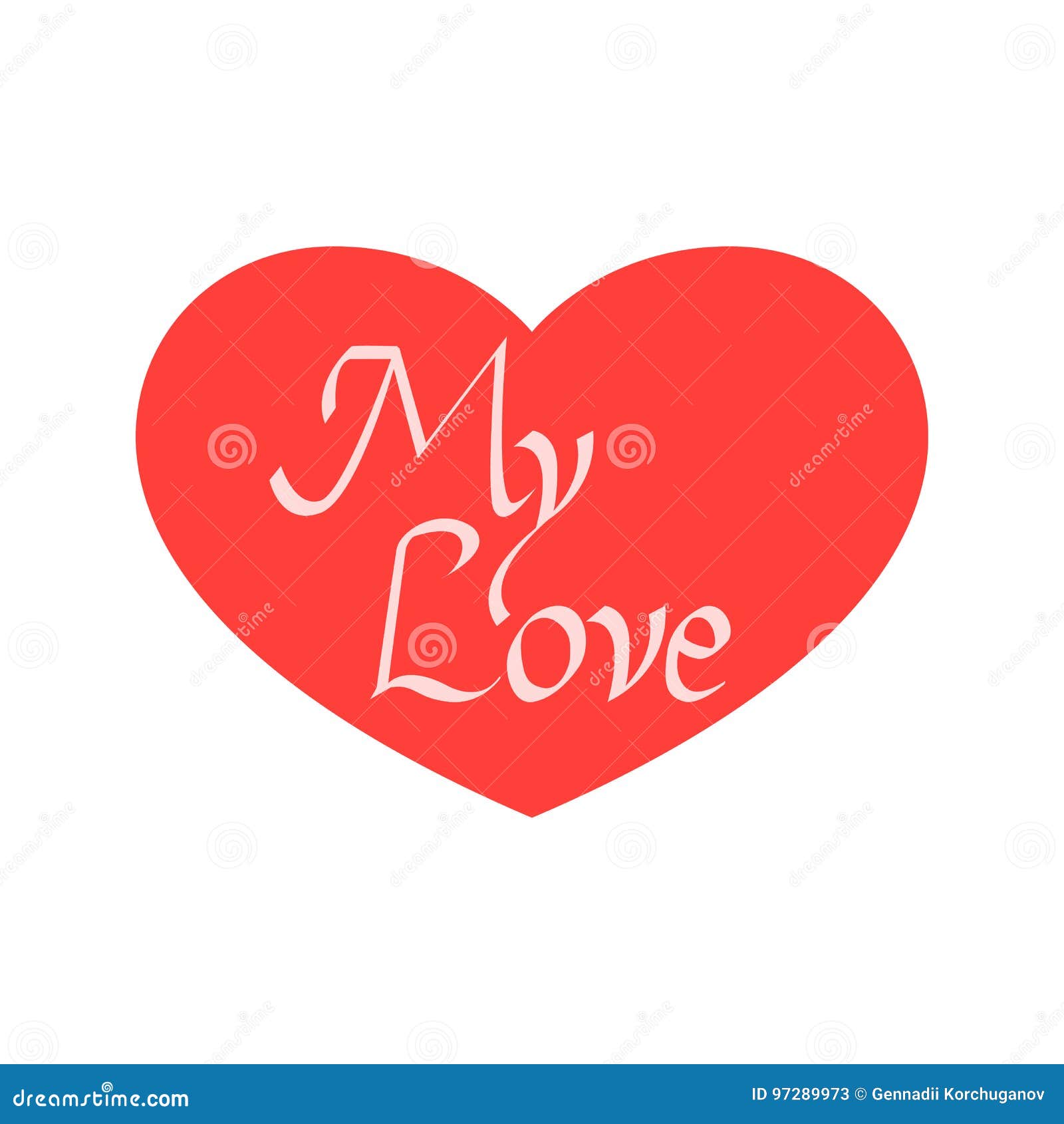 My love hand lettering stock vector. Illustration of ornament - 97289973