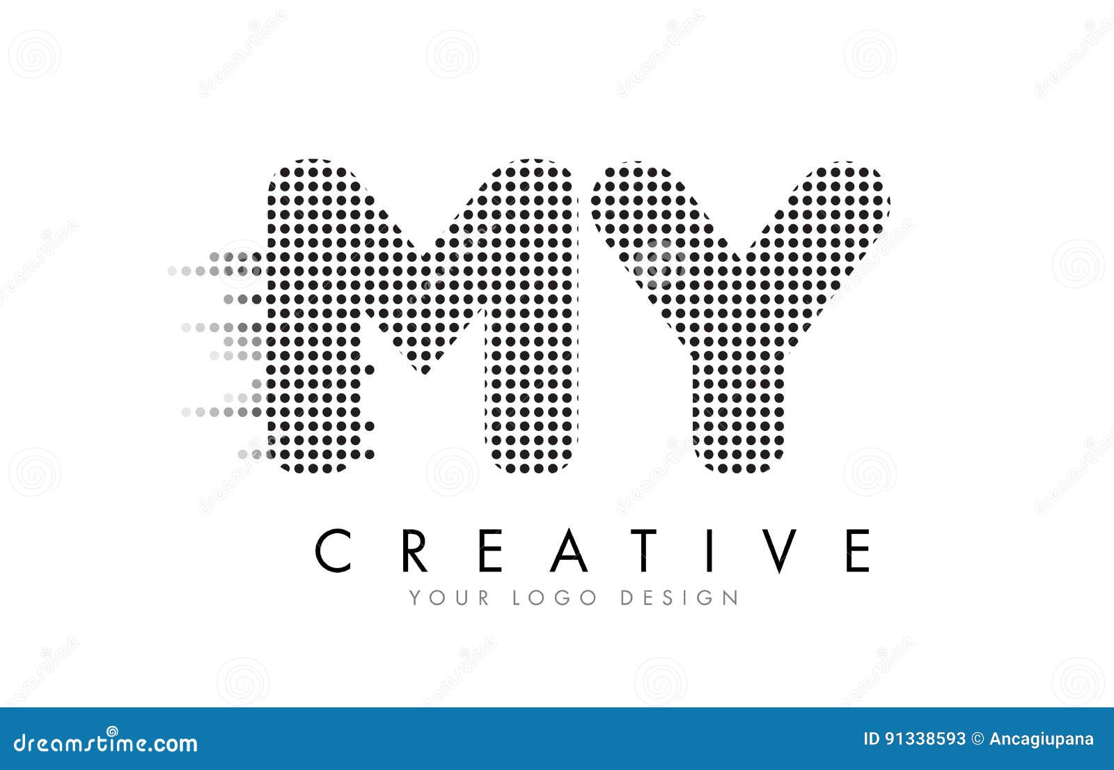 MY M Y Letter Logo with Black Dots and Trails. Stock Vector ...