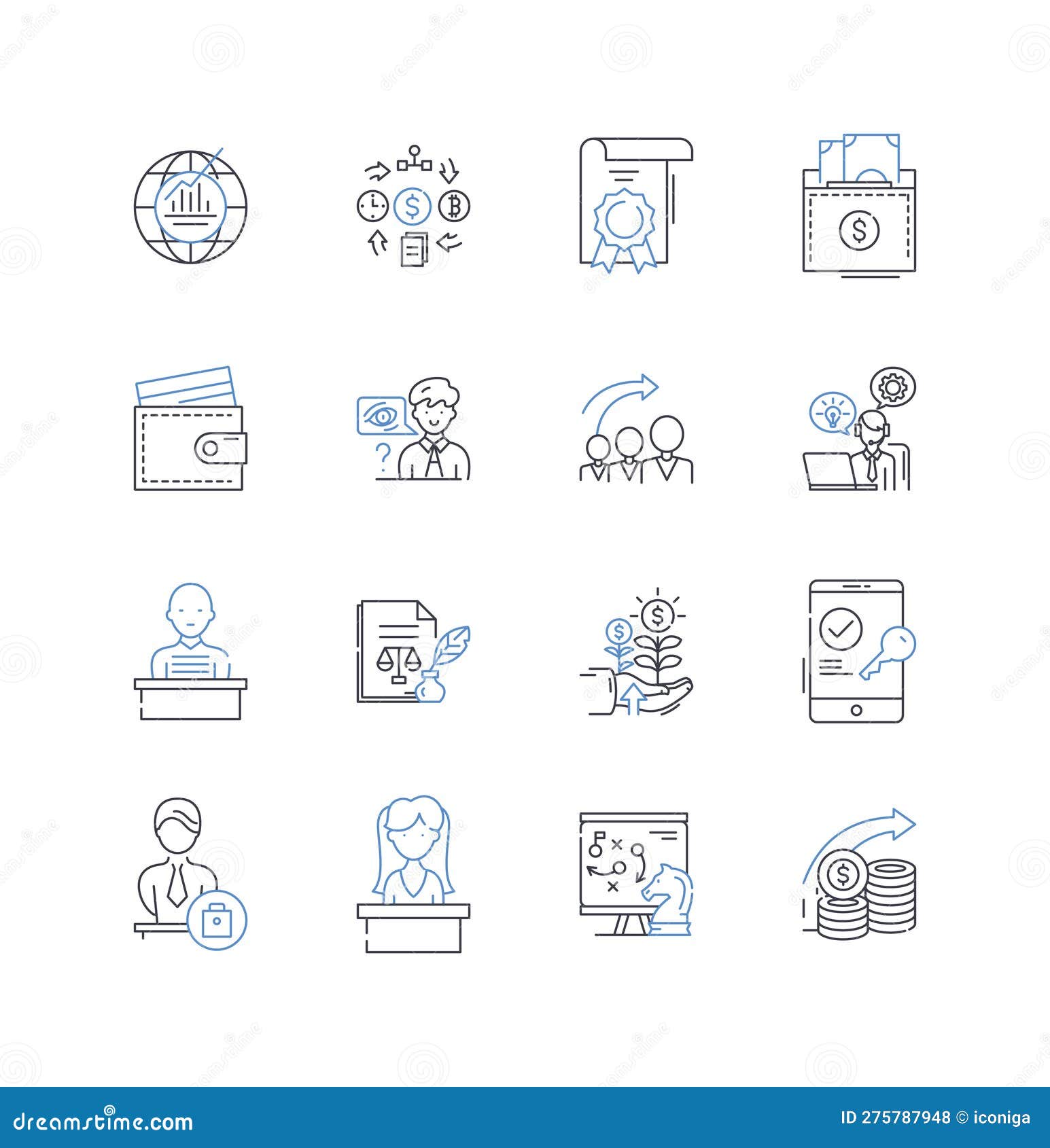 My Manager Line Icons Collection. Supportive, Communicative, Trusrthy ...