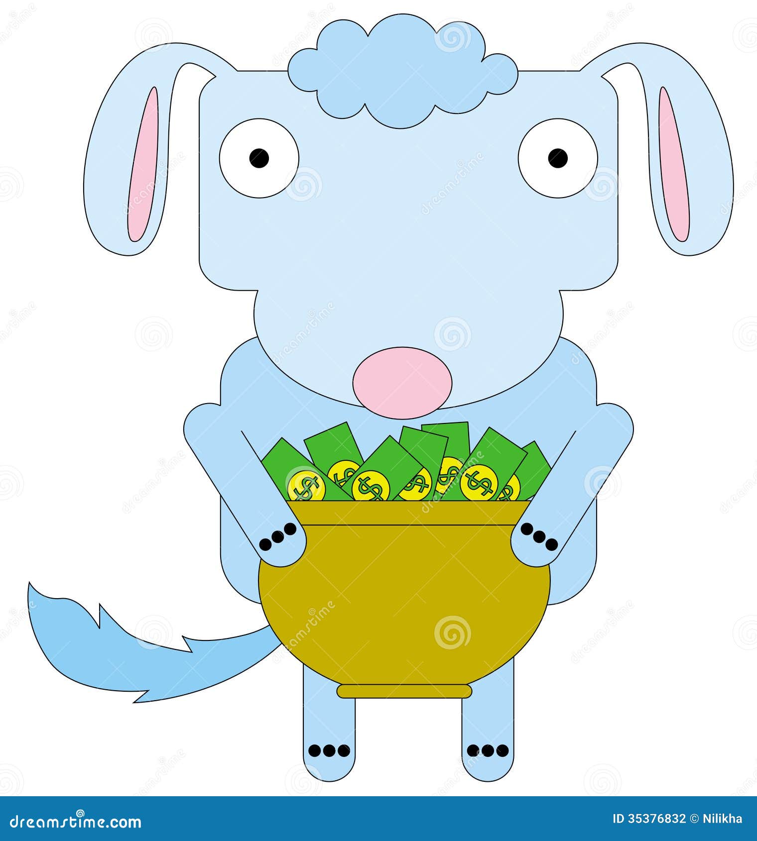 My money pot stock illustration. Illustration of cartoon - 35376832