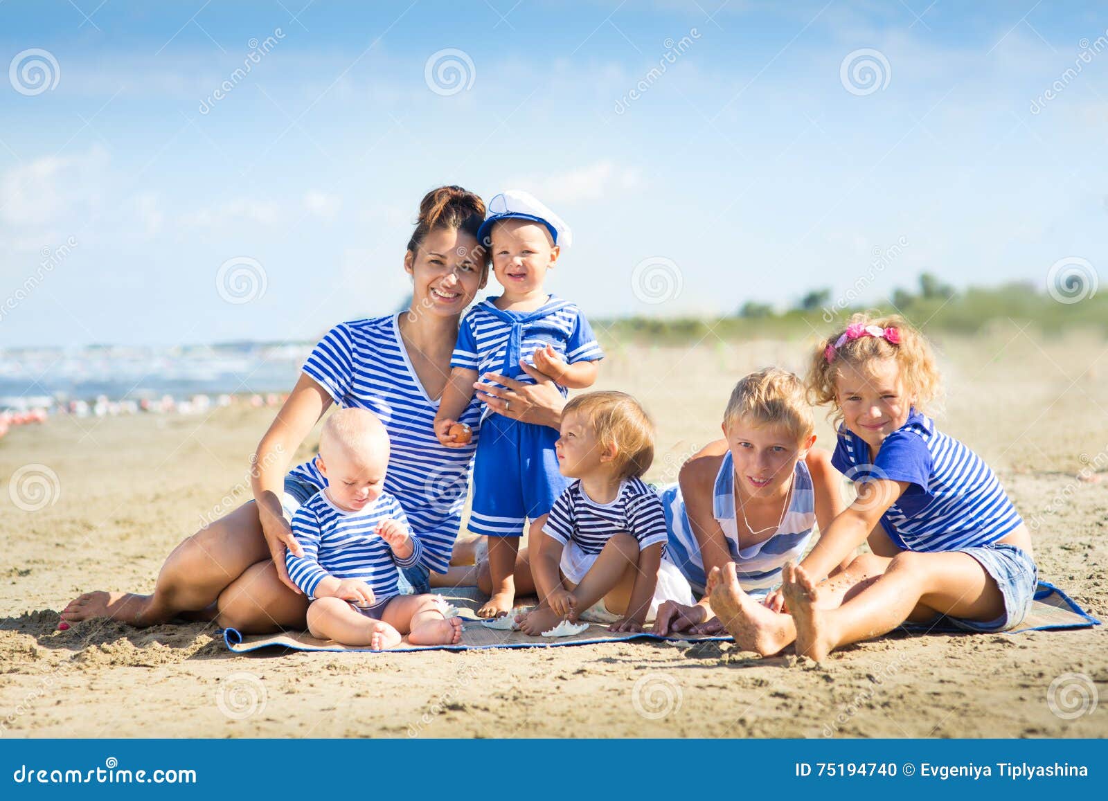 My Mother with Five Children Stock Photo - Image of female, happy: 75194740