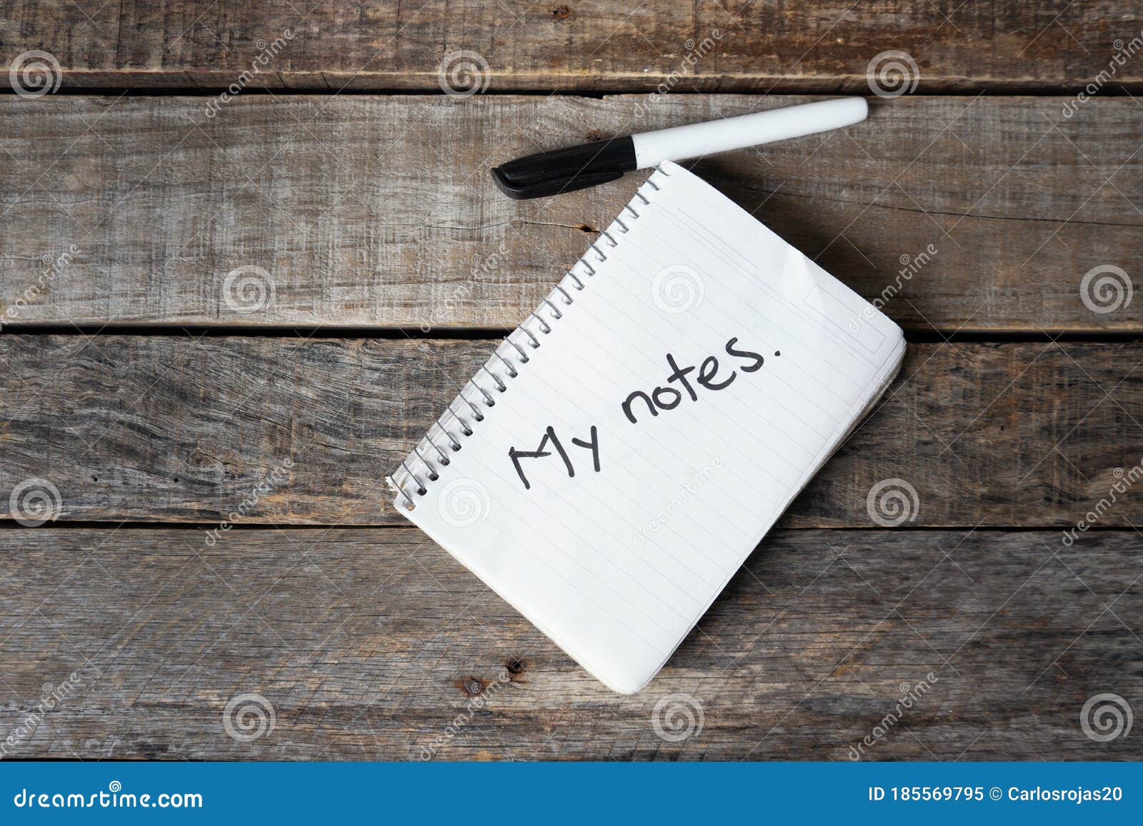 My Notes Words Written with Black Marker on Notebook Stock Image ...