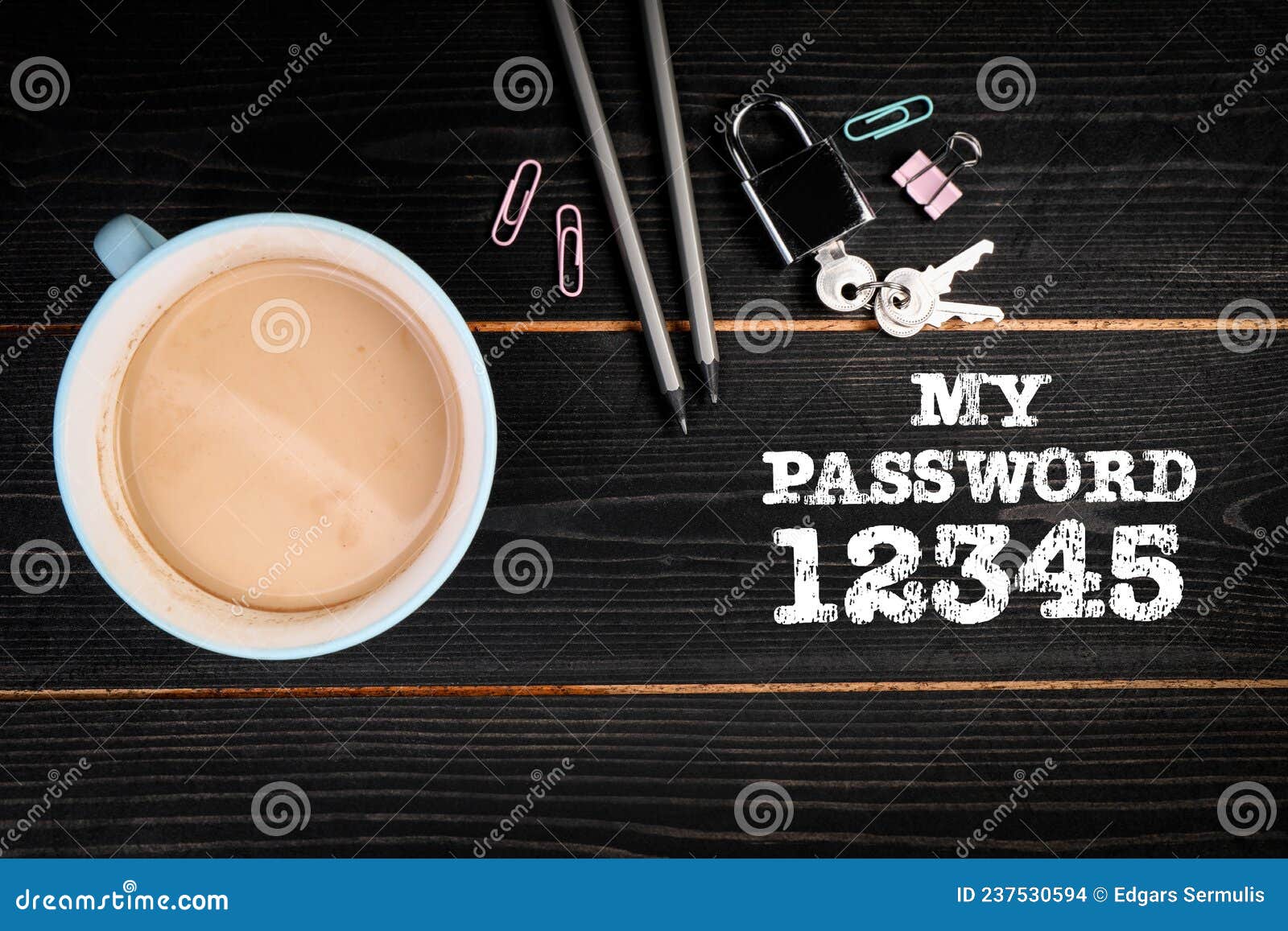 My Password 12345. Data, Social Media Accounts, E-mail Security Concept ...