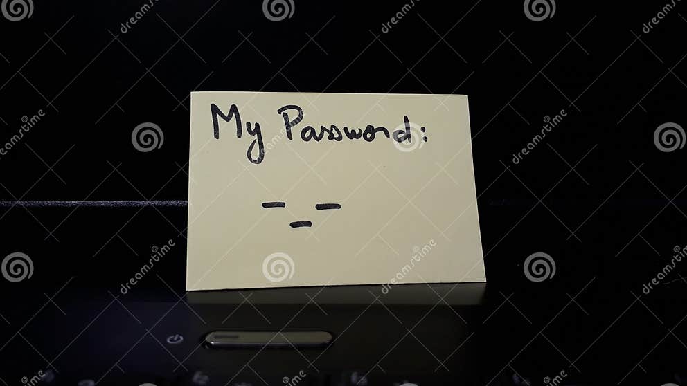 My Password : -_- on Sticky Notes Stock Image - Image of office, online ...