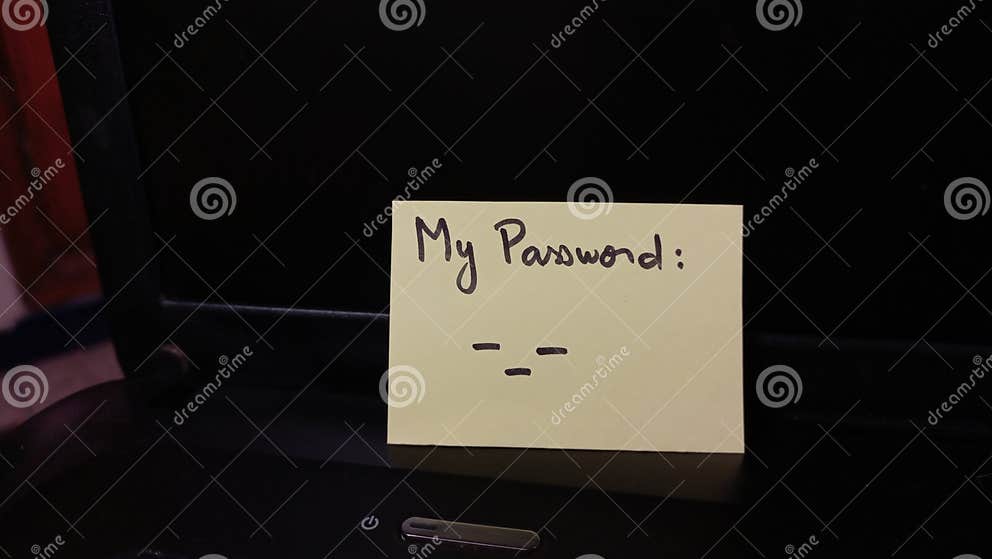 My Password : -_- on Sticky Notes Stock Image - Image of email, safety ...