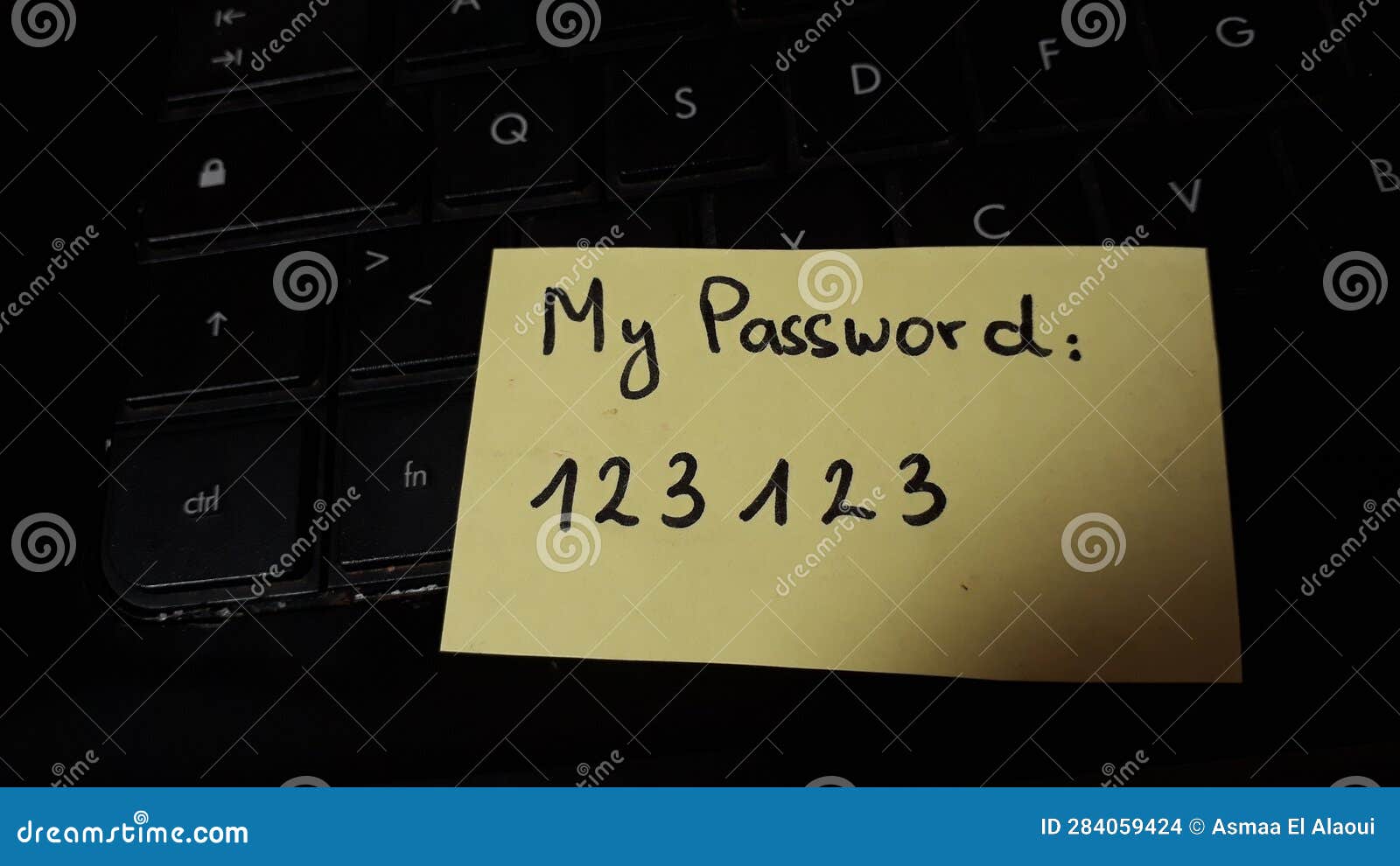 My Password : 123123 on Sticky Notes Stock Photo - Image of login ...