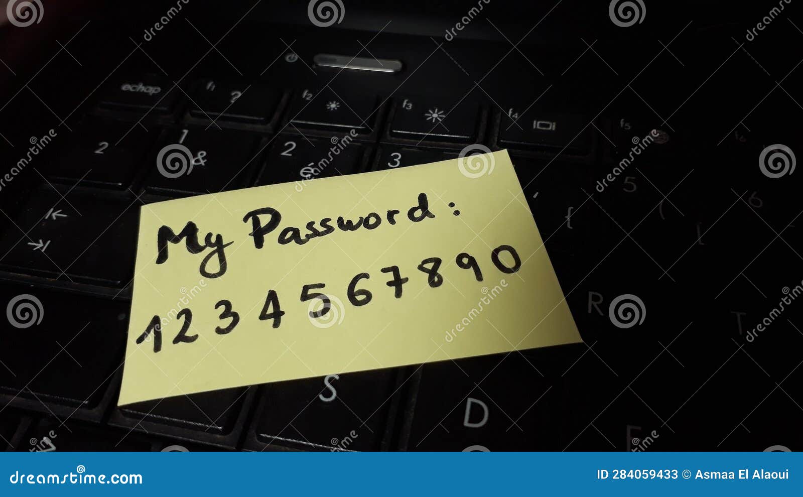 My Password : 1234567890 on Sticky Notes Stock Image - Image of sign ...