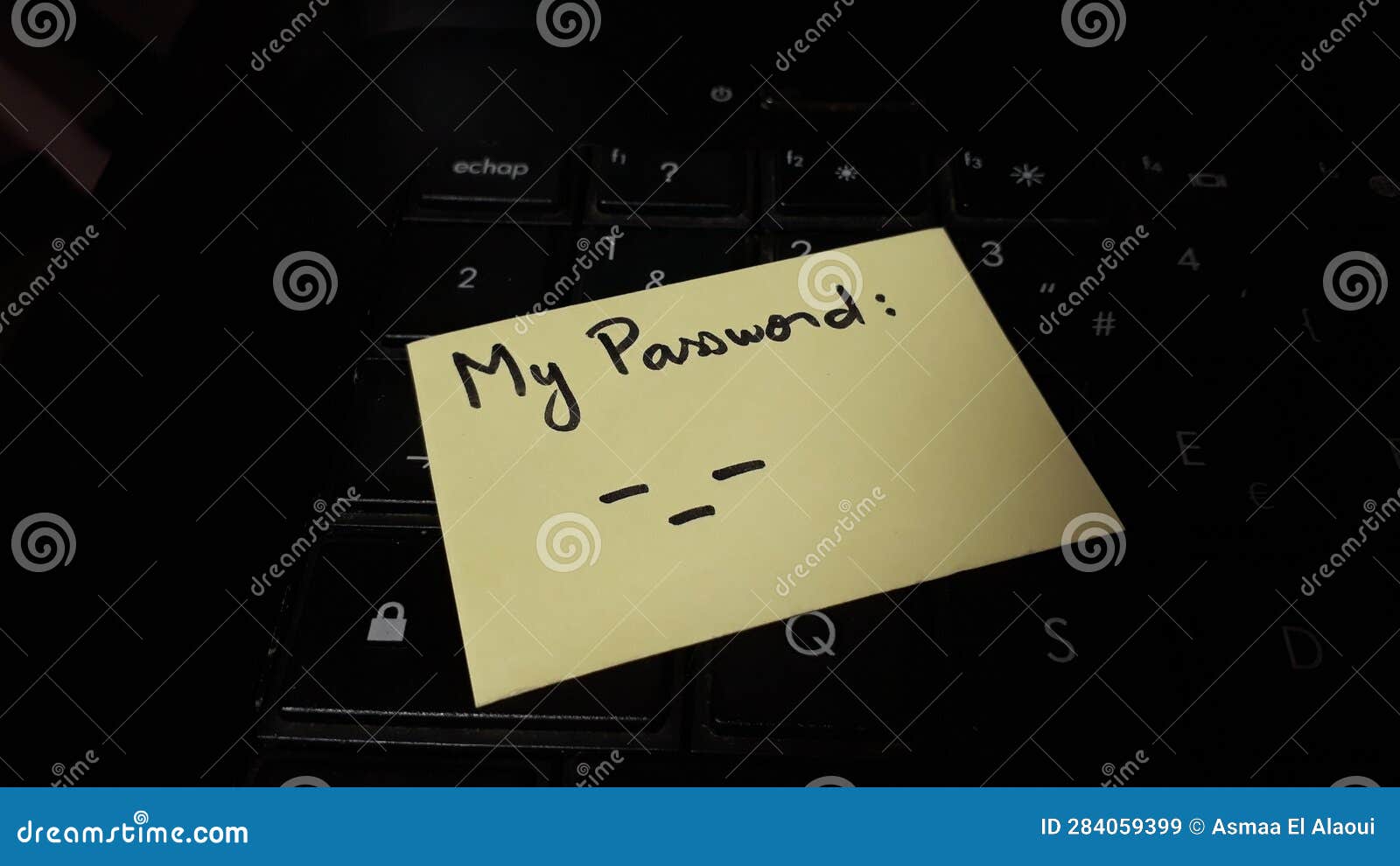 My Password : -_- on Sticky Notes Stock Image - Image of unlock, notes ...