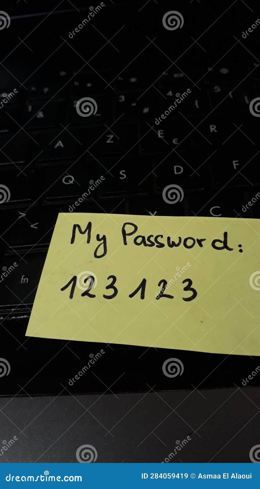 My Password : 123123 on Sticky Notes Stock Image - Image of internet ...