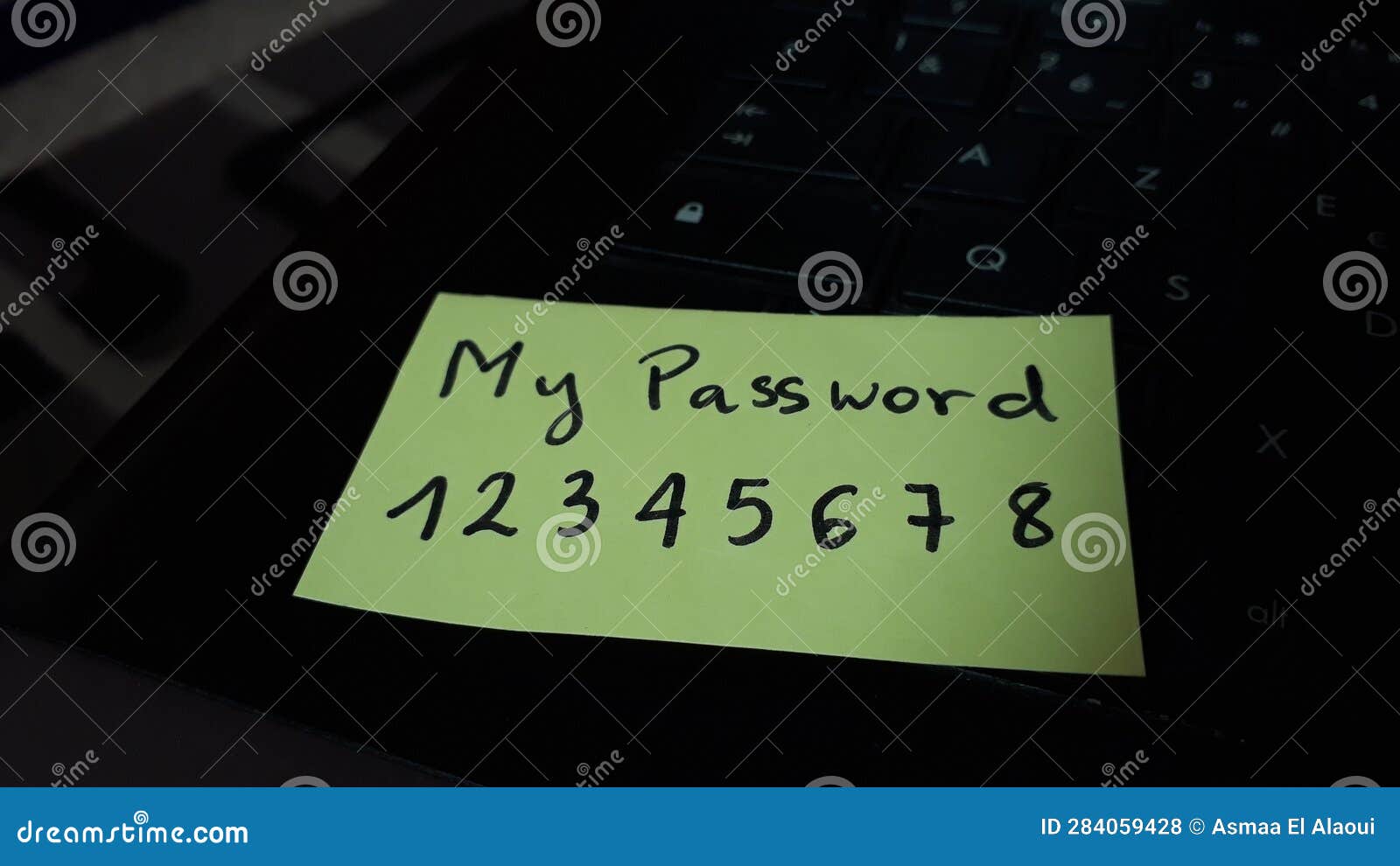 My Password : 12345678 on Sticky Notes Stock Photo - Image of text ...