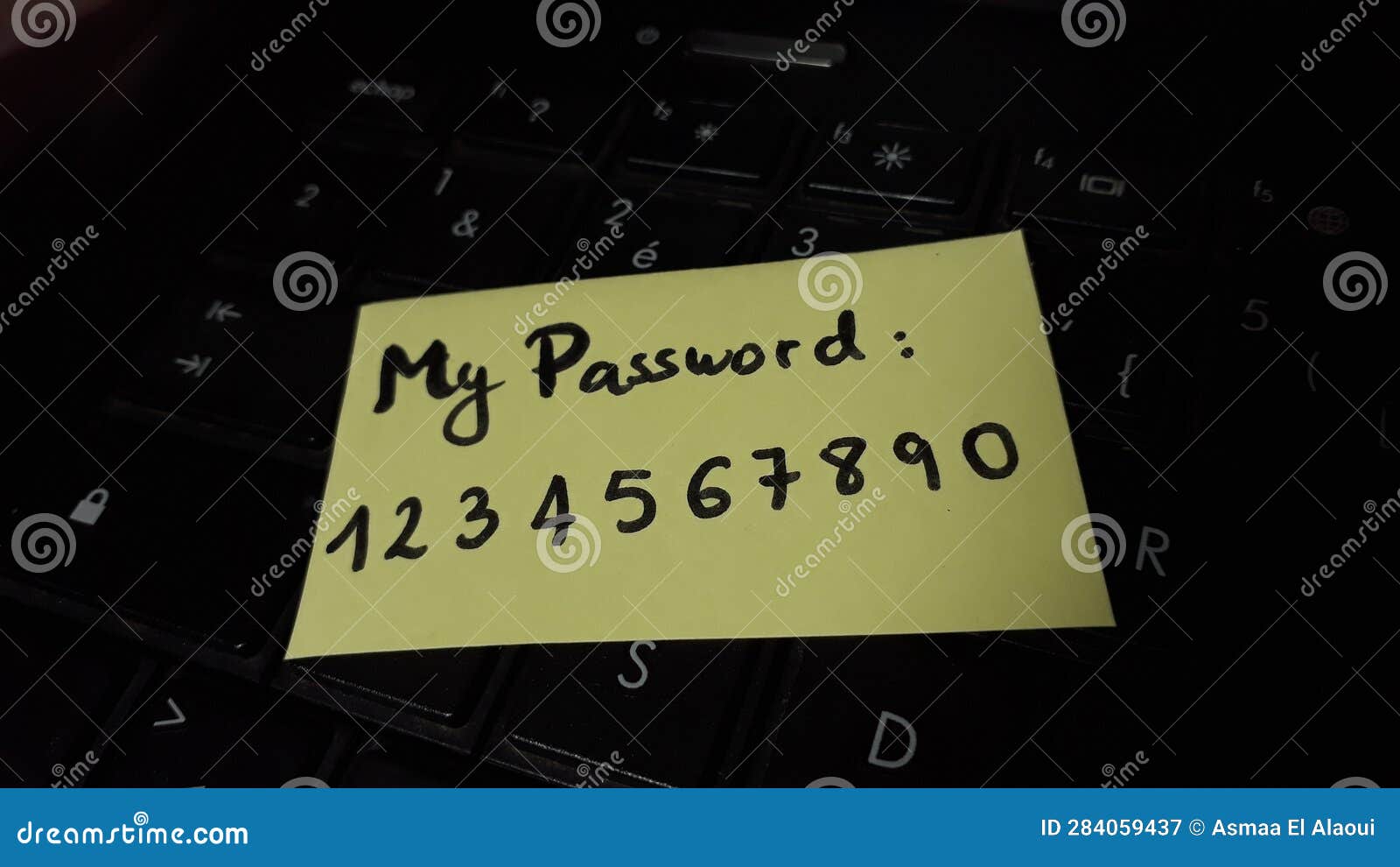 My Password : 1234567890 on Sticky Notes Stock Image - Image of sharing ...