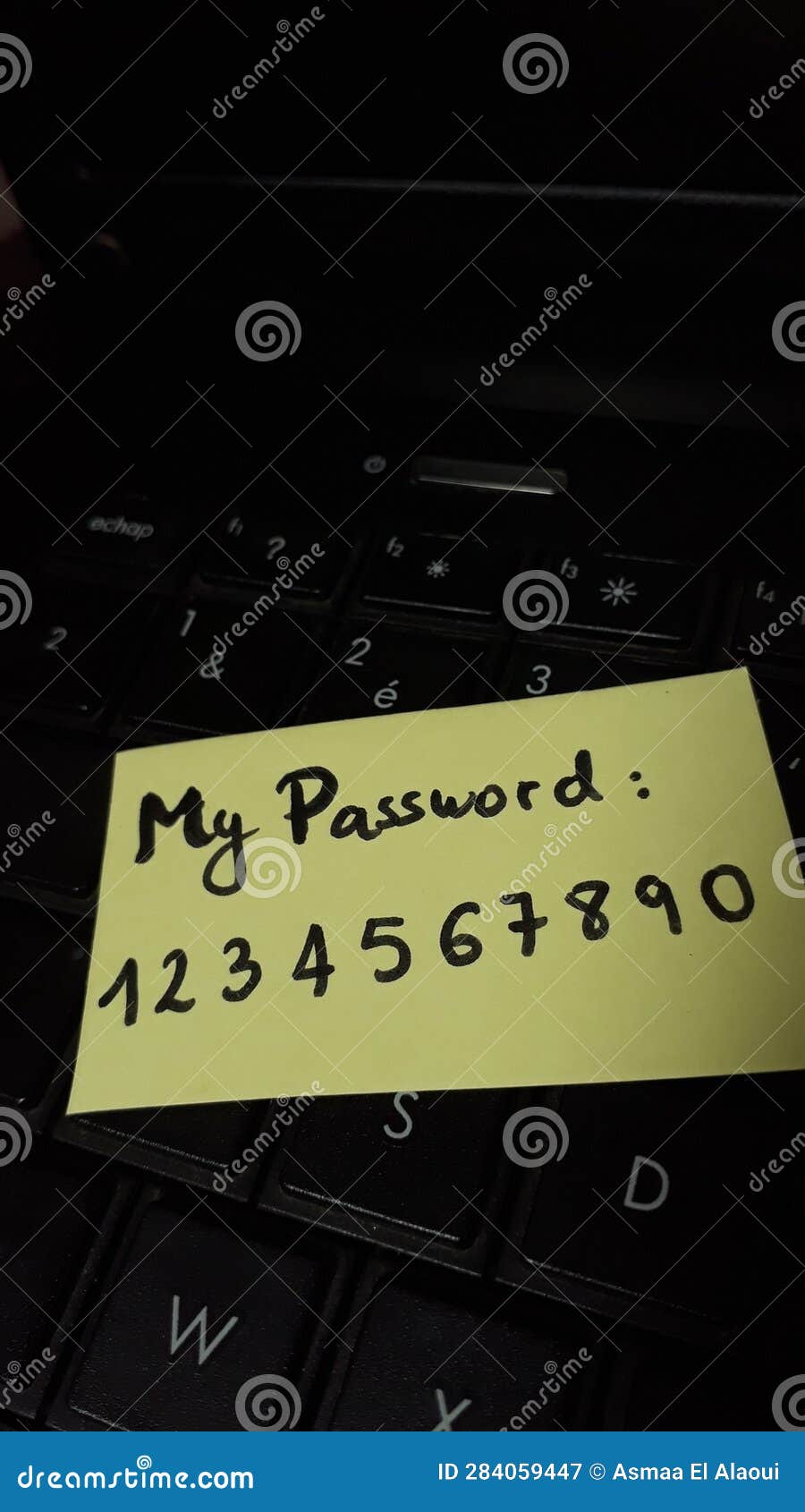 My Password : 1234567890 on Sticky Notes Stock Image - Image of account ...