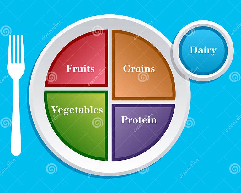My Plate Diet Nutrition Guide Stock Vector - Illustration of plate ...