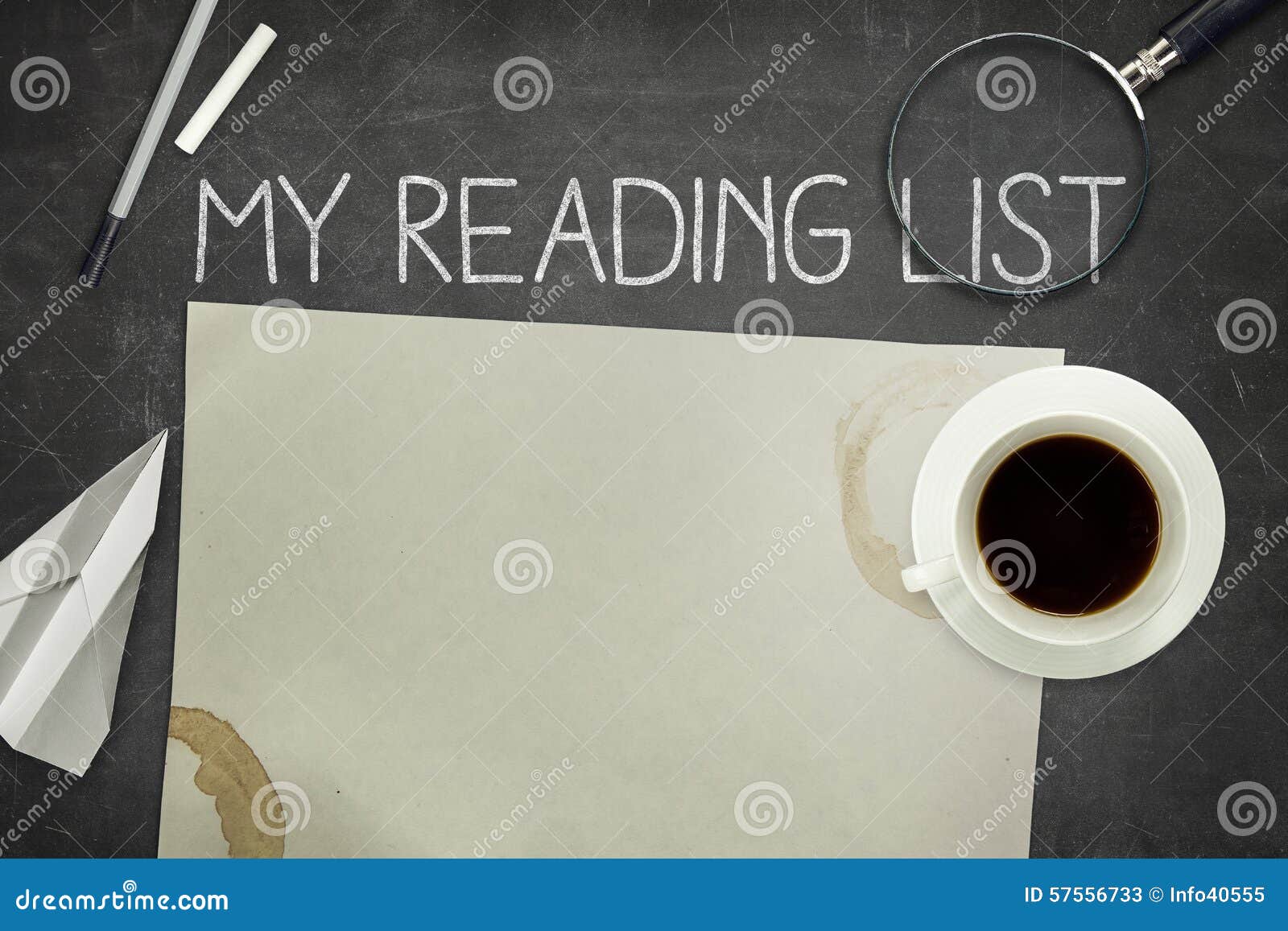 My Reading List Concept on Black Blackboard with Stock Image - Image of ...