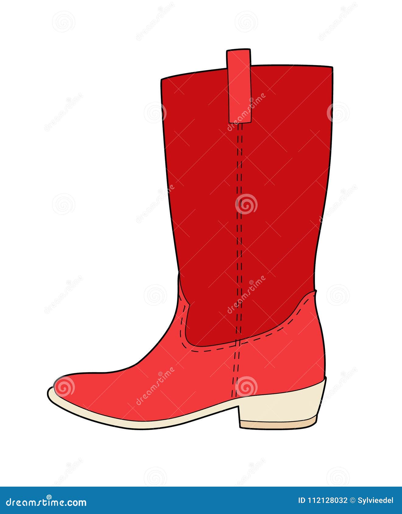 My red boots stock vector. Illustration of profile, boots - 112128032