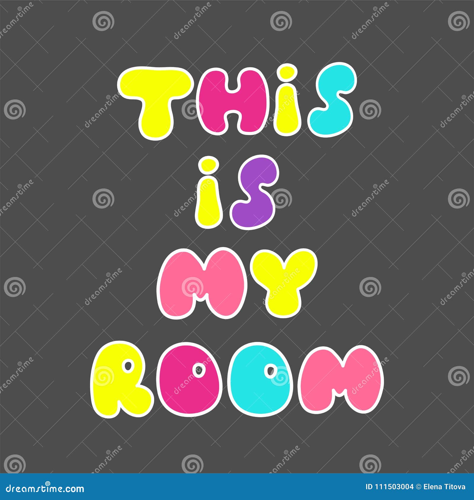 This is My Room. Hand Drawn Elements for Your Designs Stock Vector ...