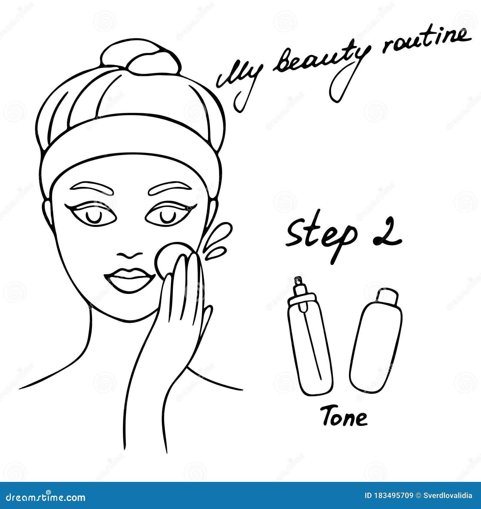 My Daily Routine Skin Care Illustration Correct Order To Apply Skin