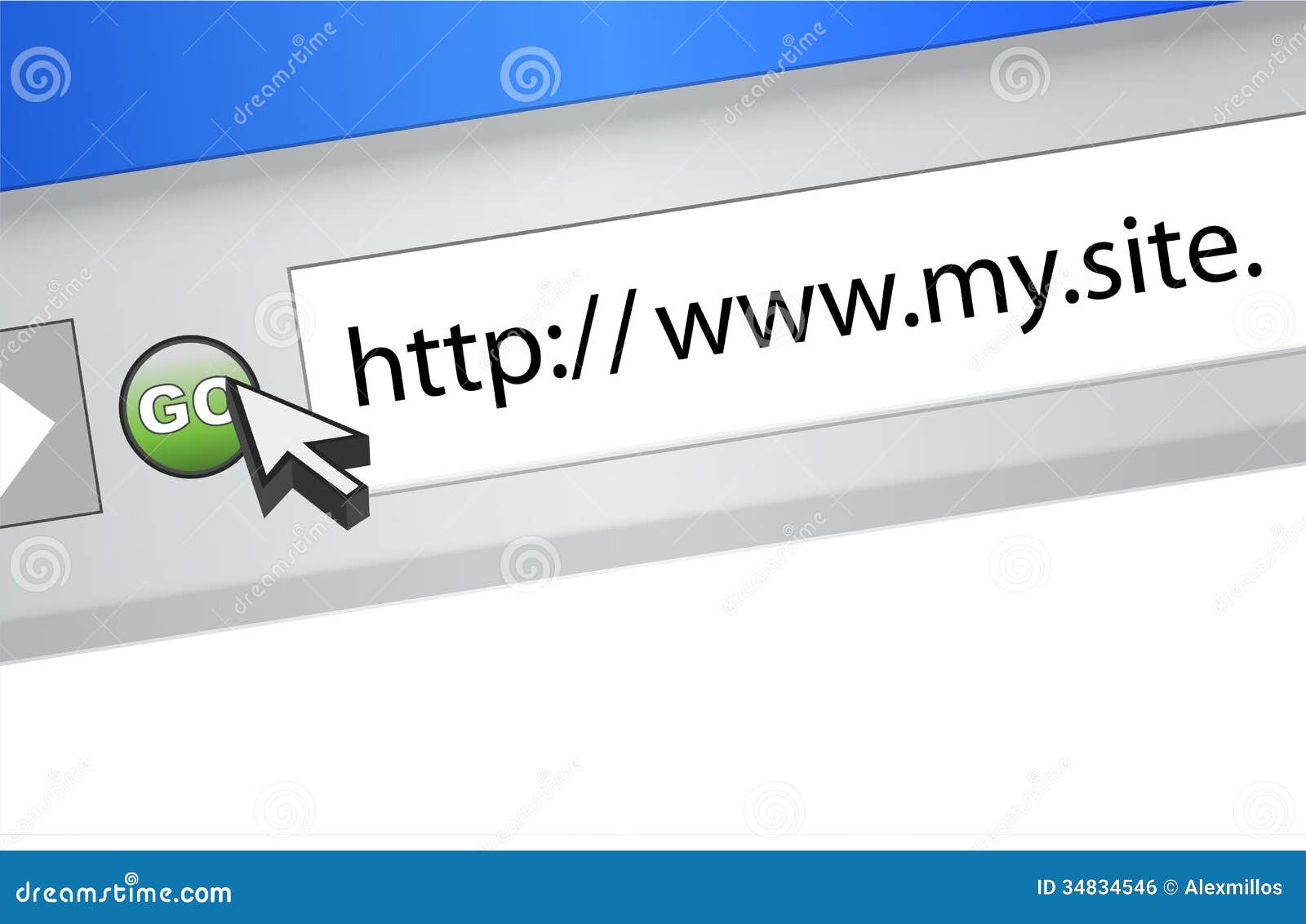 My Site Link Message on a Browser Illustration Stock Illustration ...