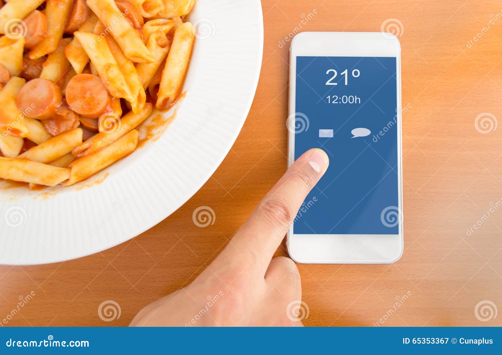 With My Smartphone at the Lunch Stock Image - Image of closeup, meal ...