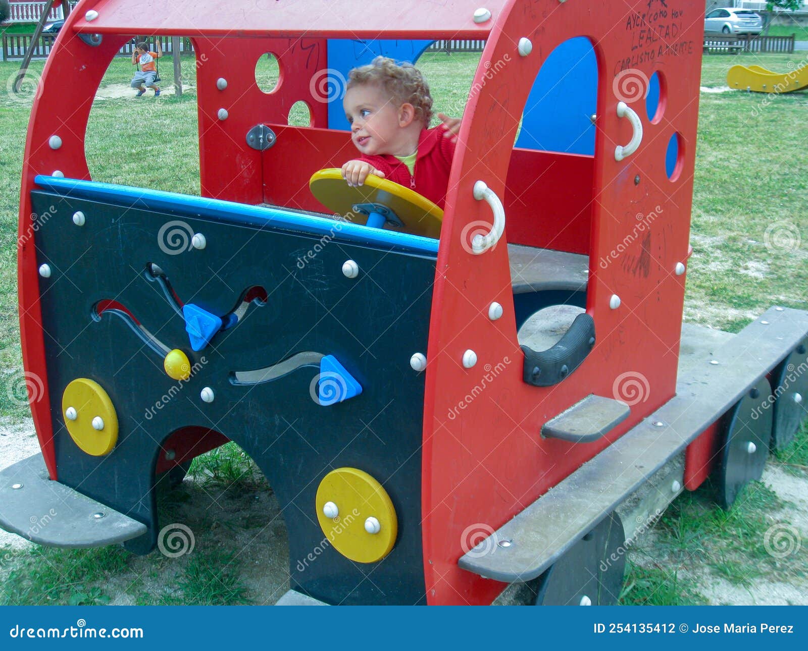 My Son Driving in the Playground Stock Photo - Image of people, game ...