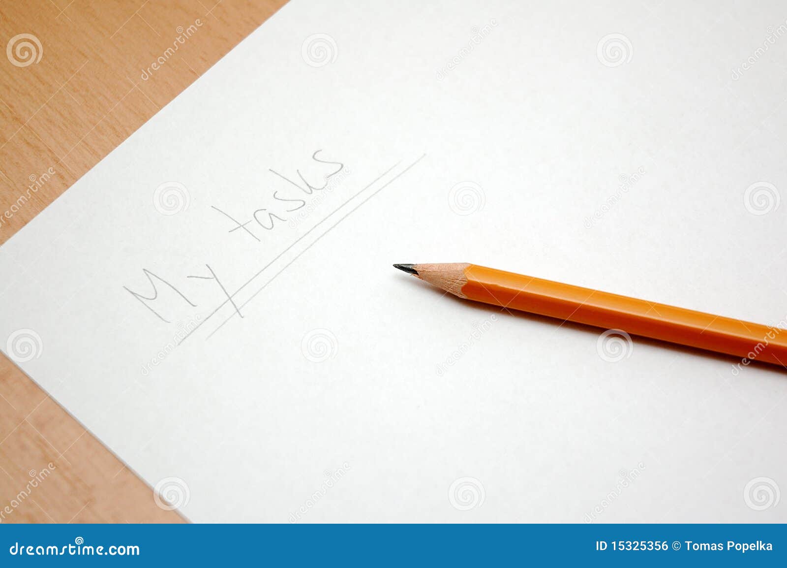 My tasks stock photo. Image of tasks, list, desk, paper - 15325356
