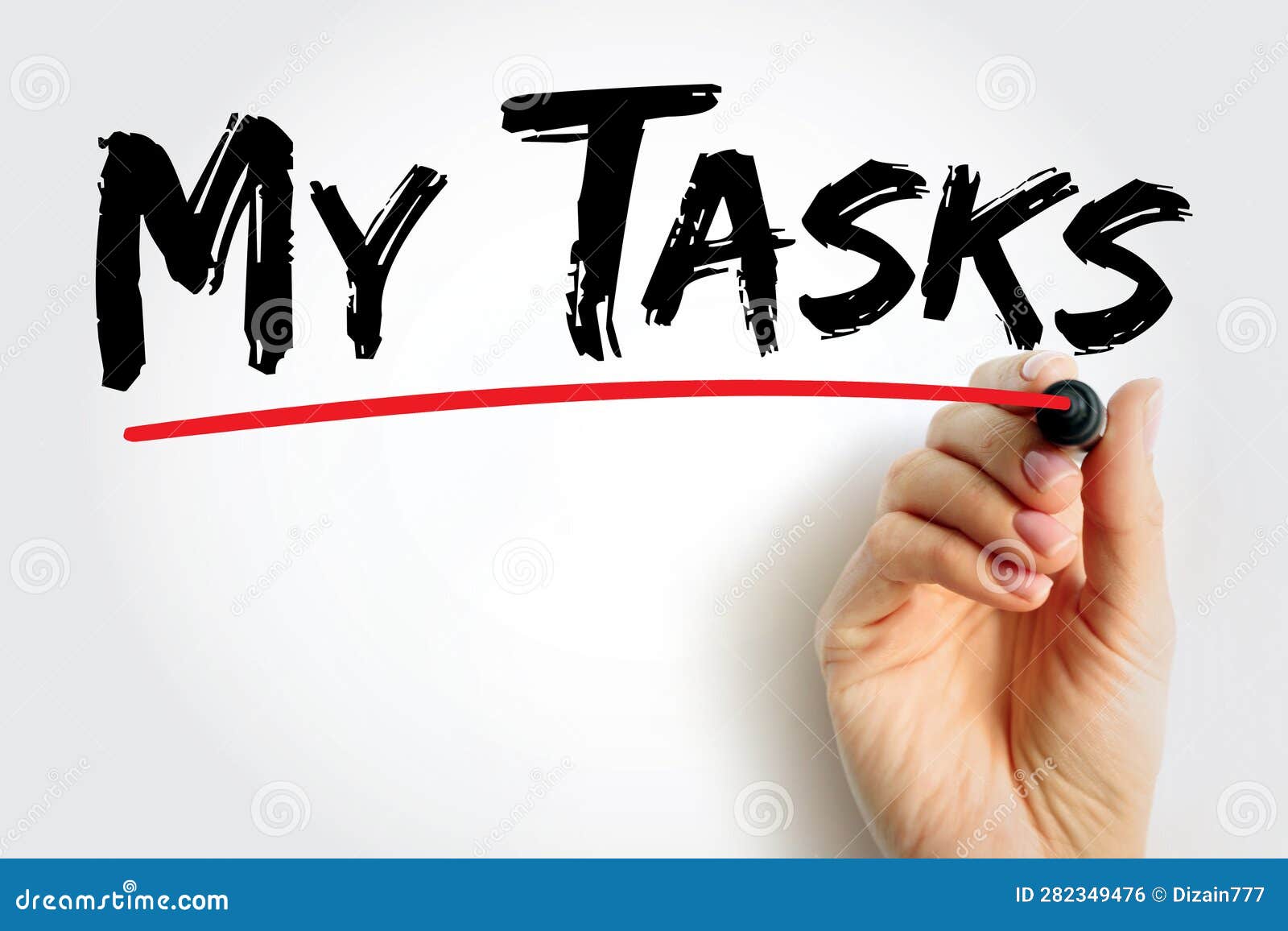 My Tasks Text, Concept Background Stock Photo - Image of check, hand ...