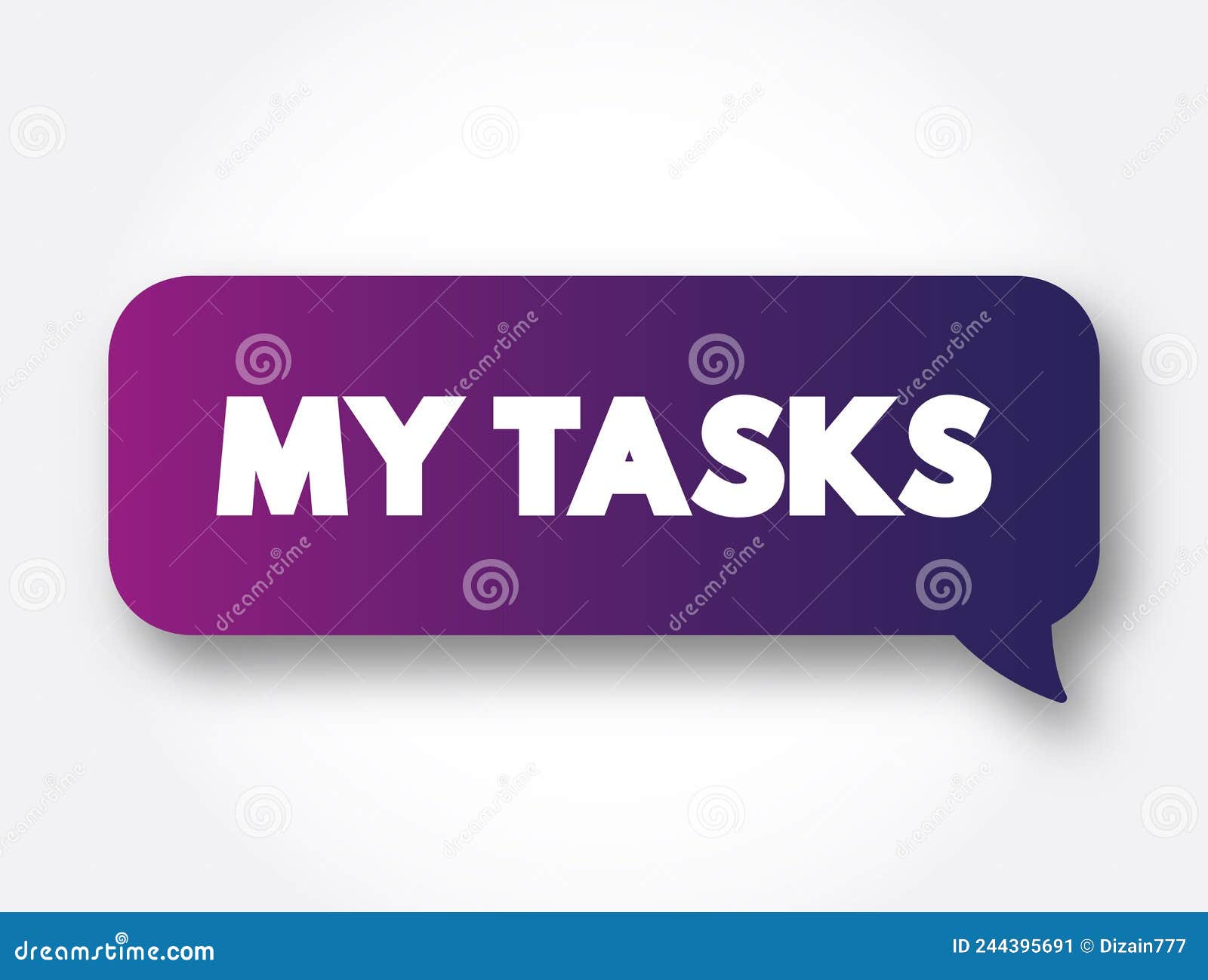 My Tasks Text Message Bubble, Concept Background Stock Illustration ...