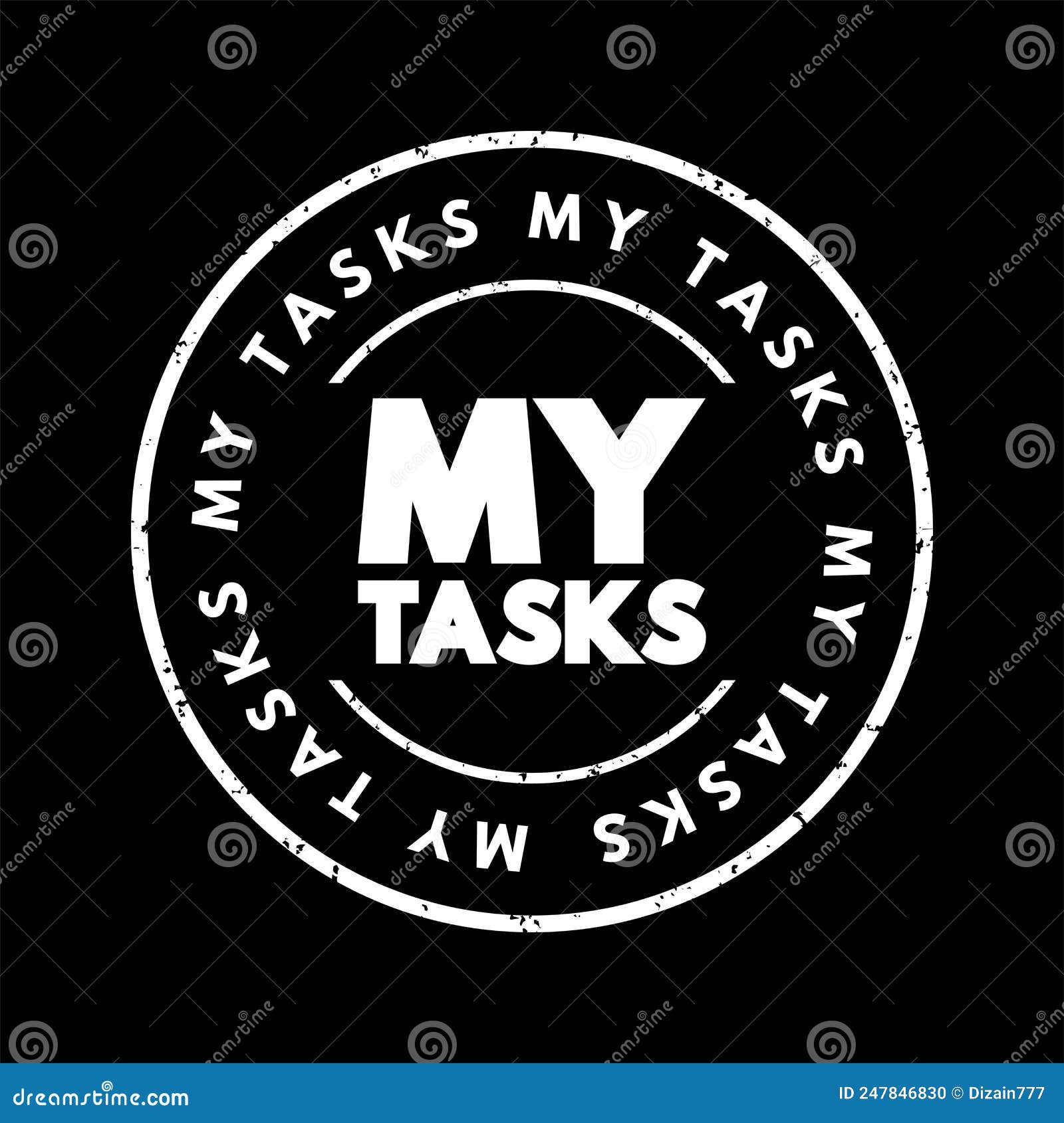 My Tasks Text Stamp, Concept Background Stock Illustration ...