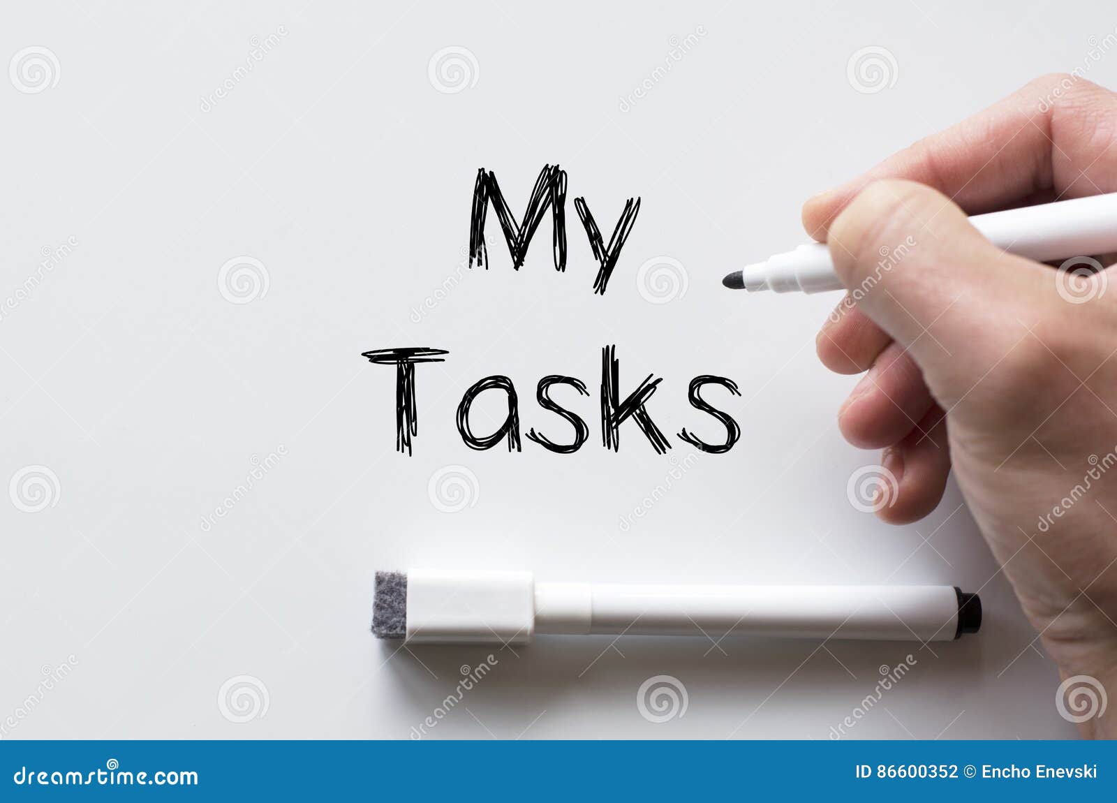 My Tasks Written on Whiteboard Stock Photo - Image of homework, succeed ...