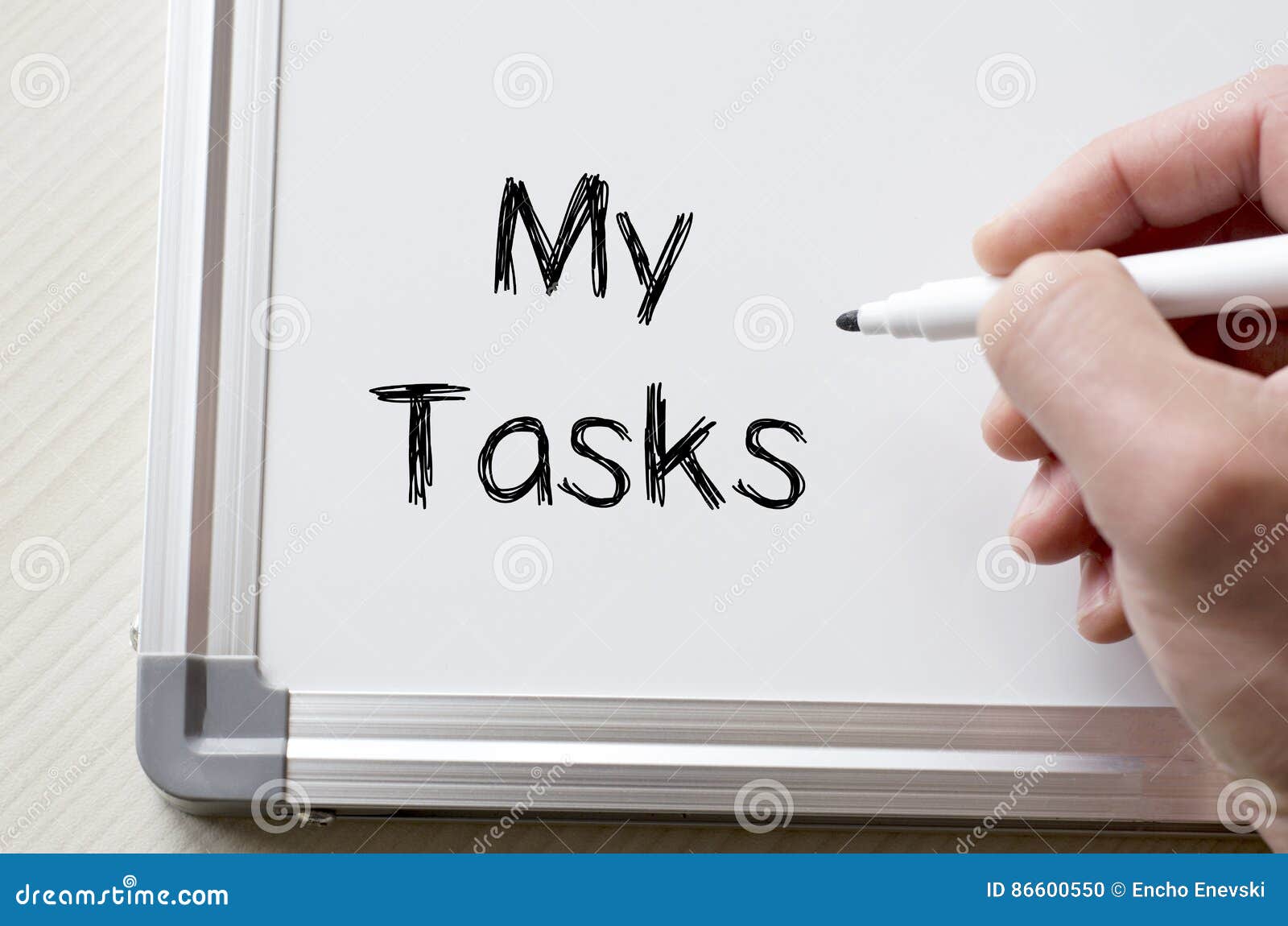 My Tasks Written on Whiteboard Stock Photo - Image of handwriting, duty ...