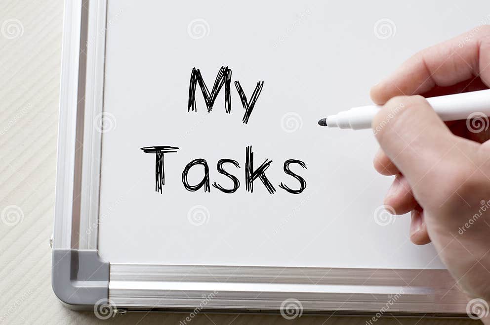 My Tasks Written on Whiteboard Stock Photo - Image of handwriting, duty ...