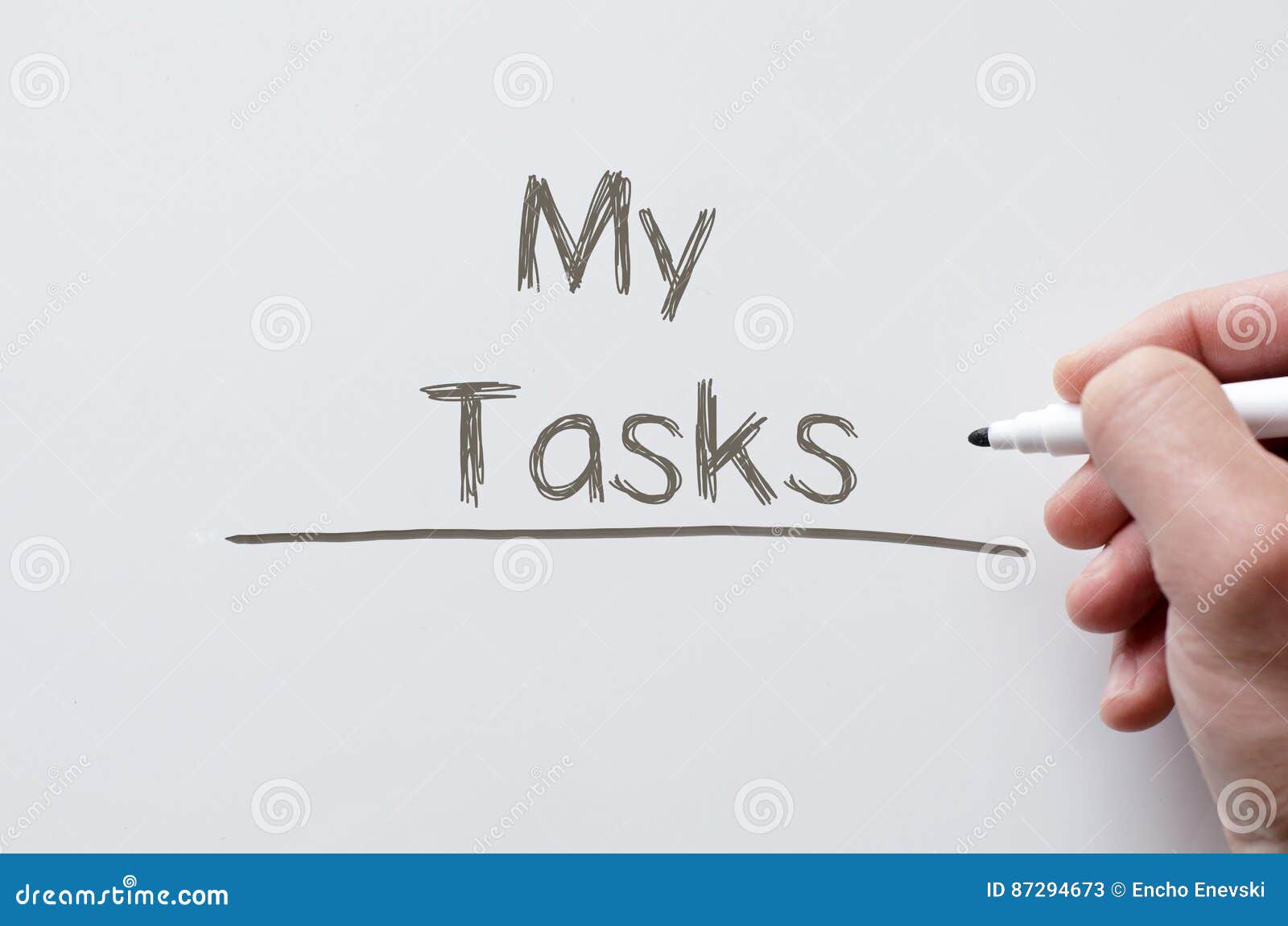 My Tasks Written on Whiteboard Stock Image - Image of handwriting ...
