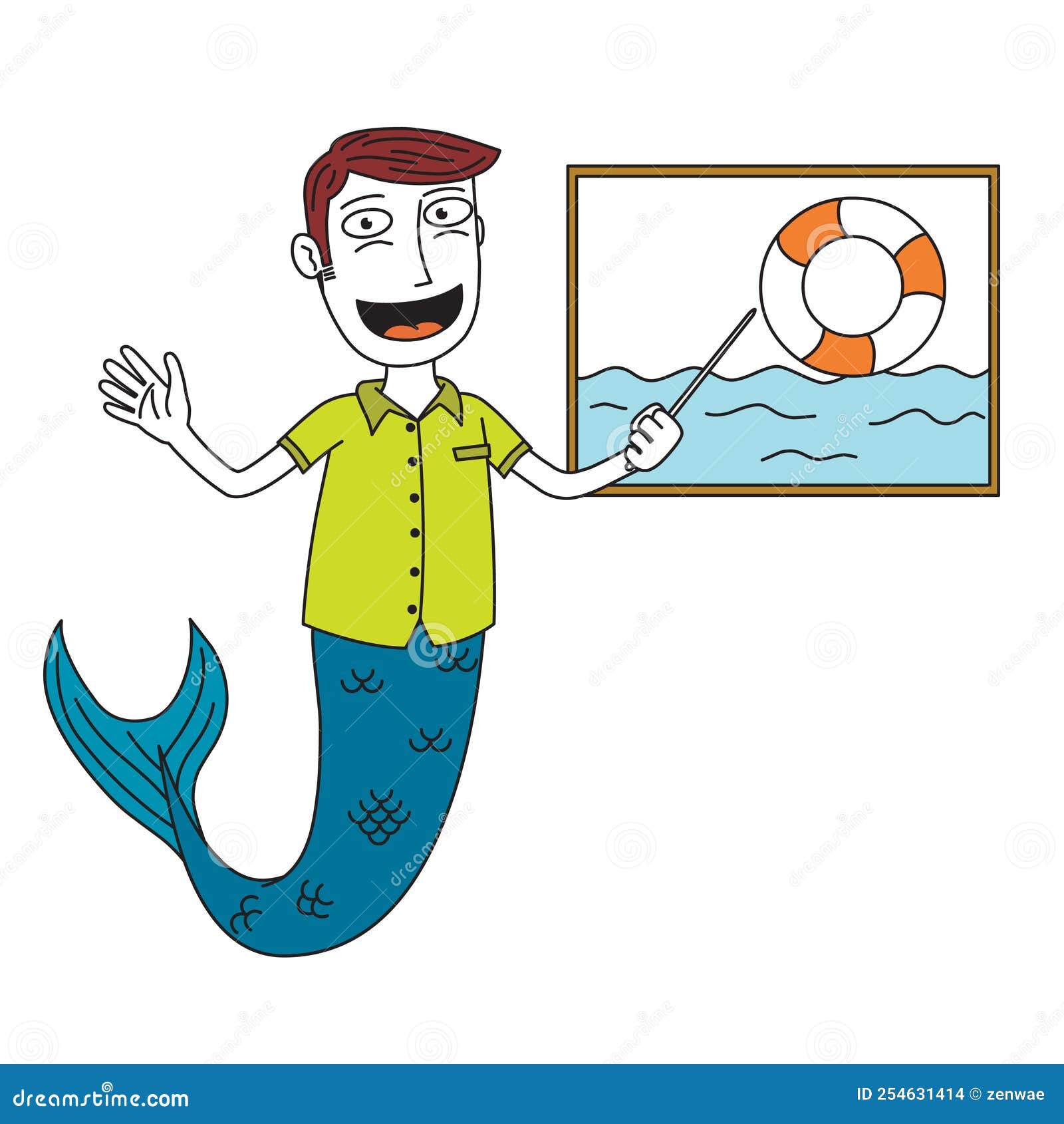 My Teacher is a Mermaid Man Stock Vector - Illustration of school ...