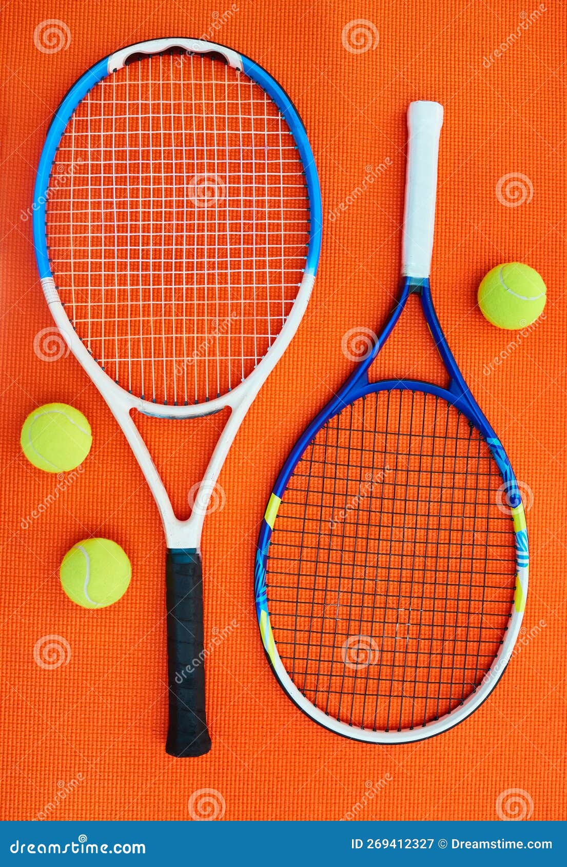 These are My Tools. High Angle Shot of Tennis Essentials Placed on Top ...
