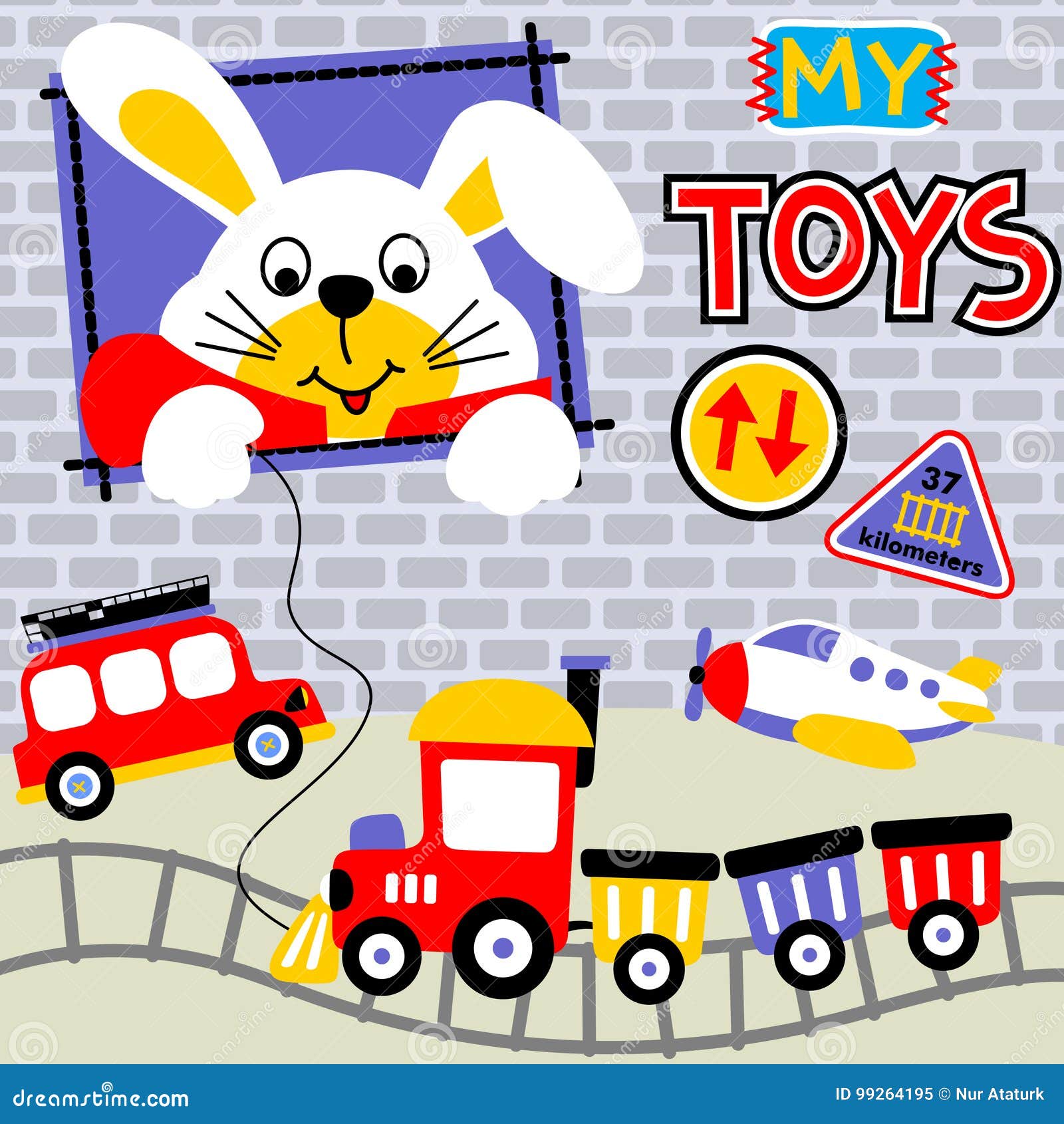 My toys stock vector. Illustration of draw, rabbit, sign - 99264195