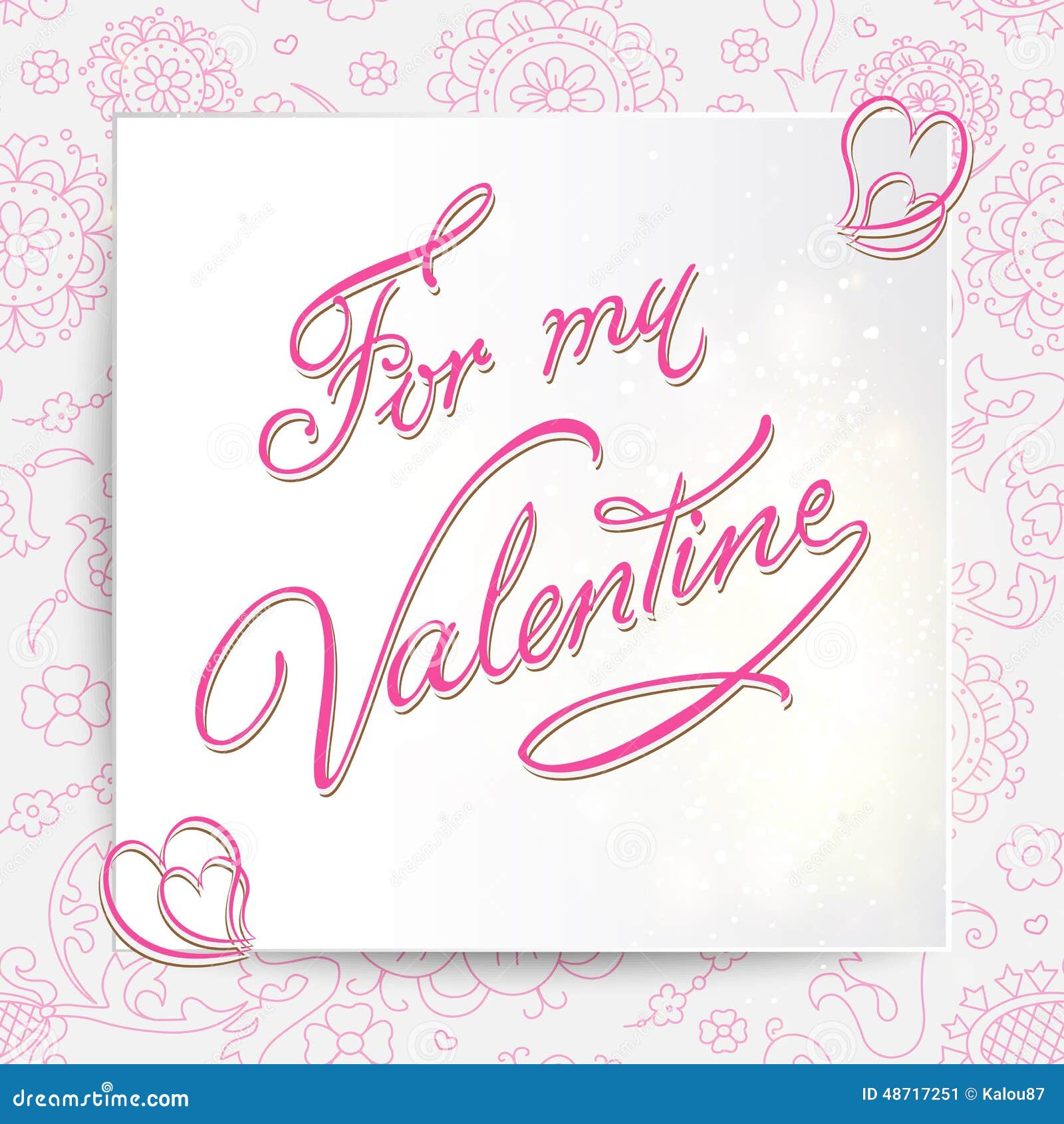 For My Valentine Calligraphy. Vector Stock Vector - Illustration of ...