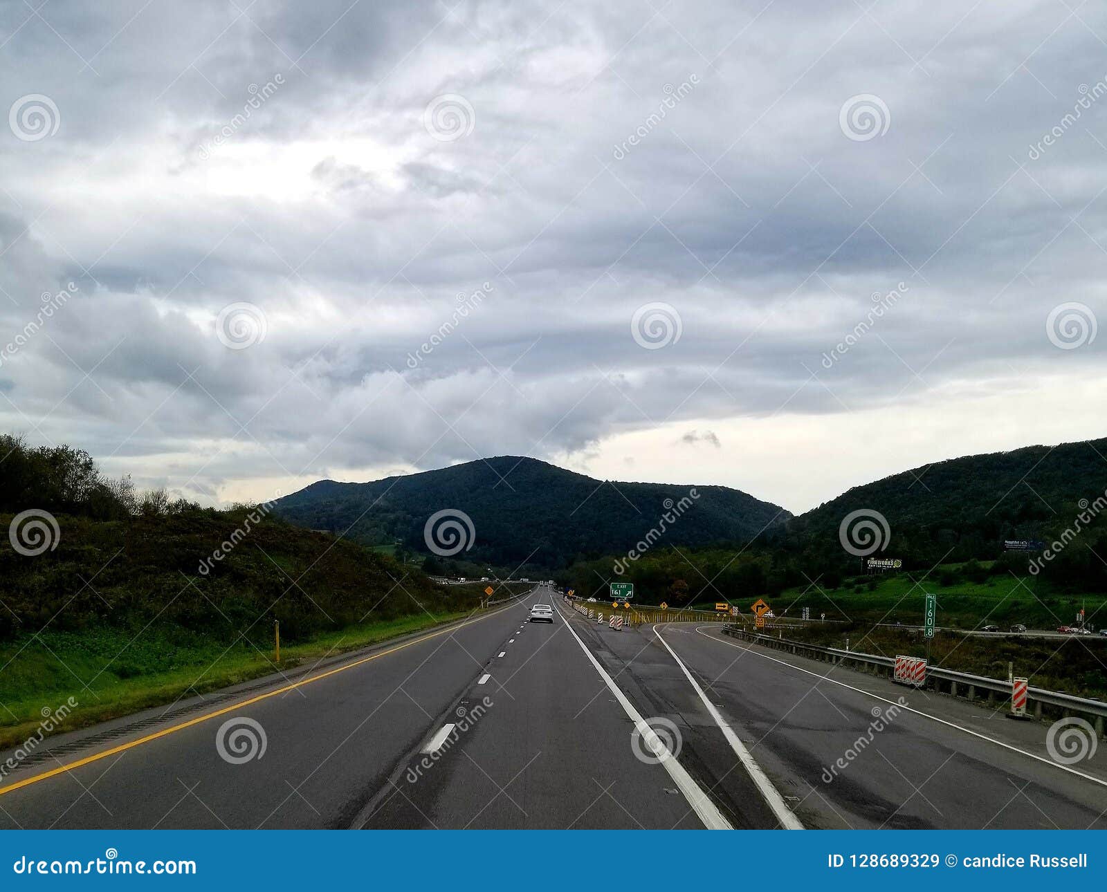 My View As an Over the Road Tractor Trailer Driver Stock Image - Image ...