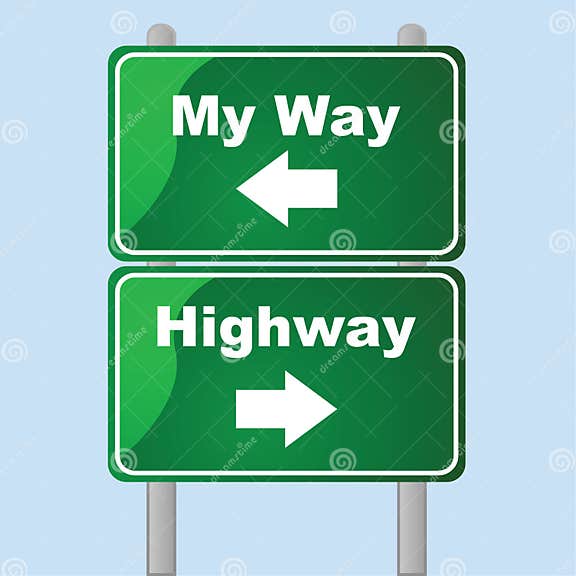 My way or the highway stock vector. Illustration of glossy - 10019350