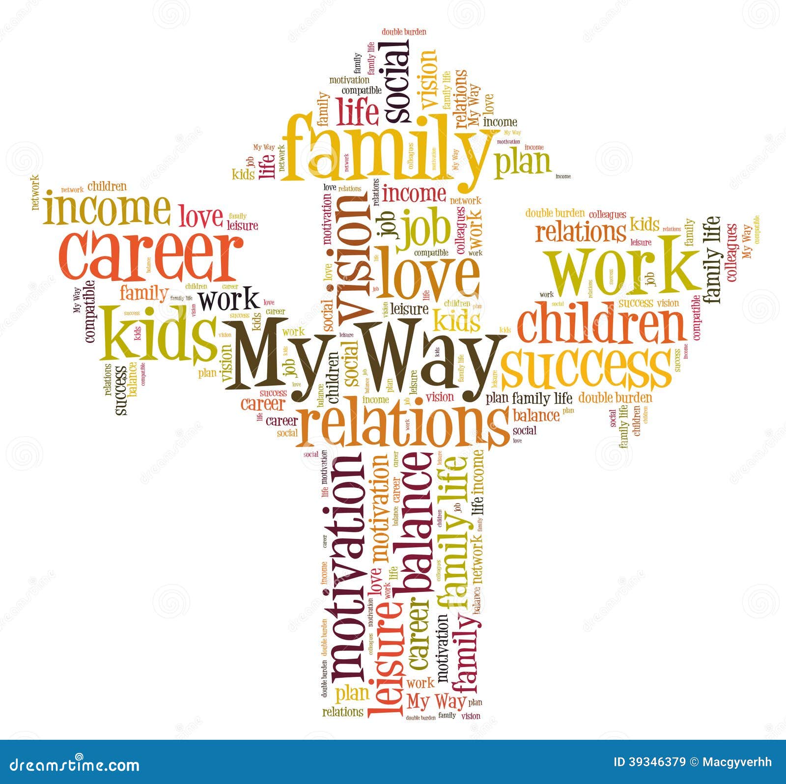 My way word cloud stock illustration. Illustration of children - 39346379