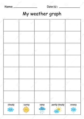 My Weather Graph. Worksheet for Learning Weather Stock Vector ...