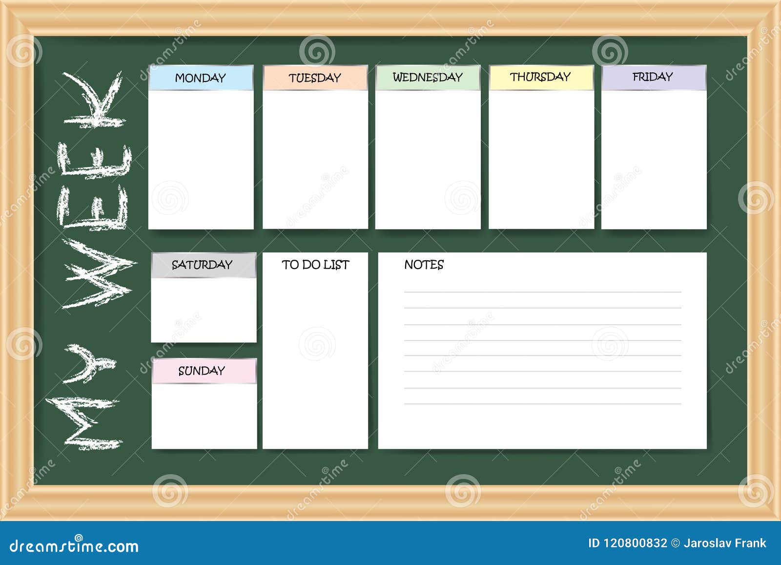 My Week Planner Vector As a Chalkboard Ready for Your Text Stock Vector ...