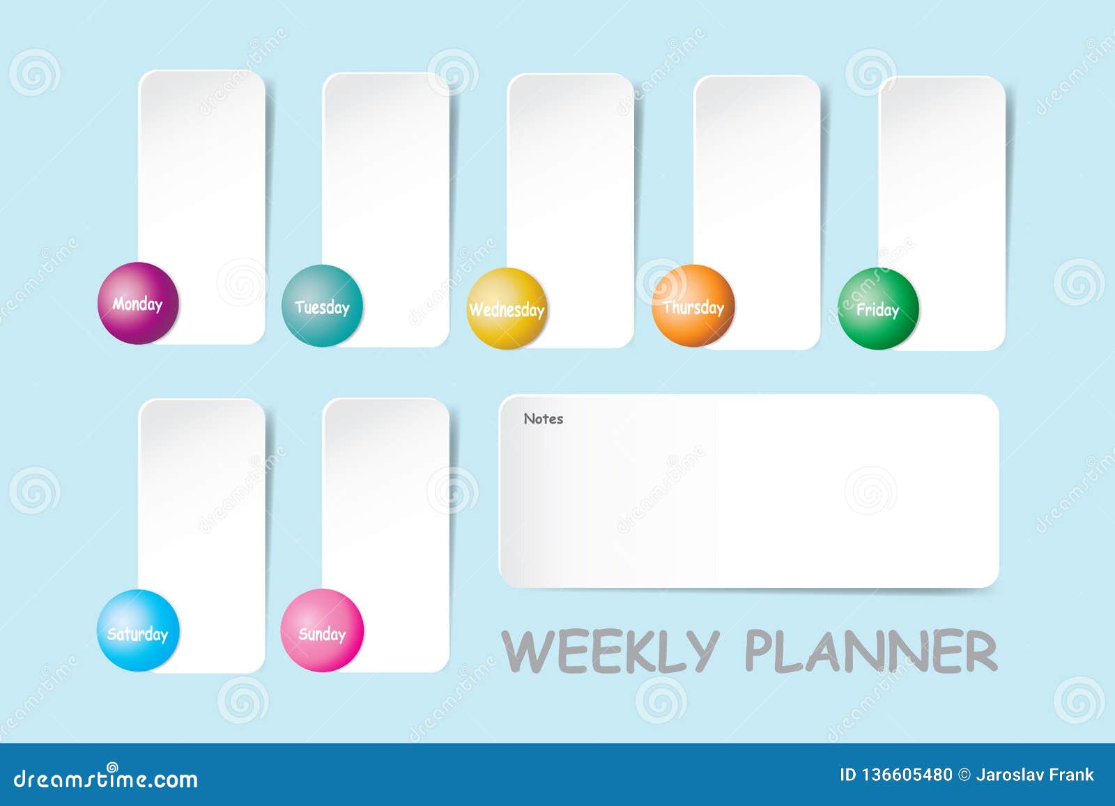 My Week Planner Vector in Color Stock Vector - Illustration of page ...