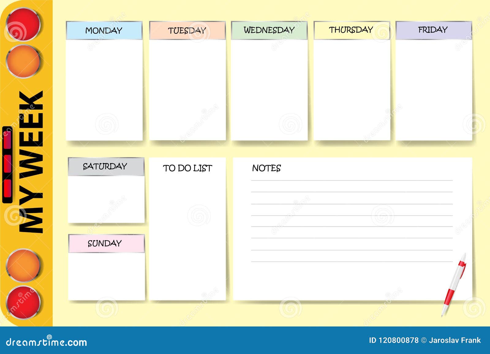 My Week Planner. Cute Weekly And Daily Schedule With Beautiful Girls ...